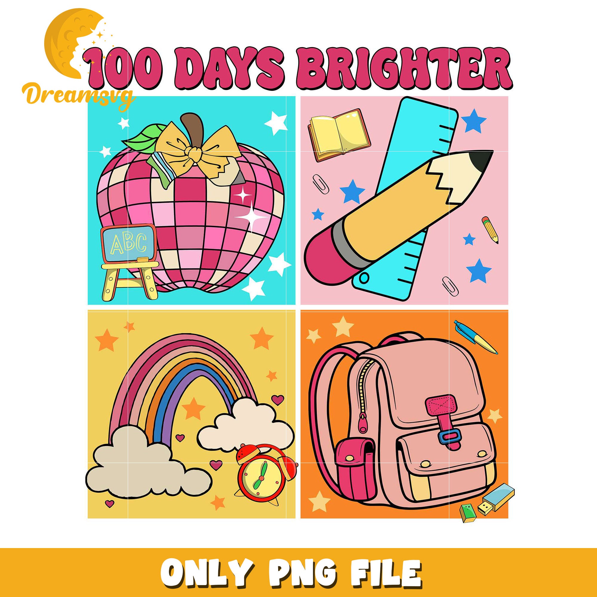 100 Days Brighter PNG Clipart – DreamSVG Store