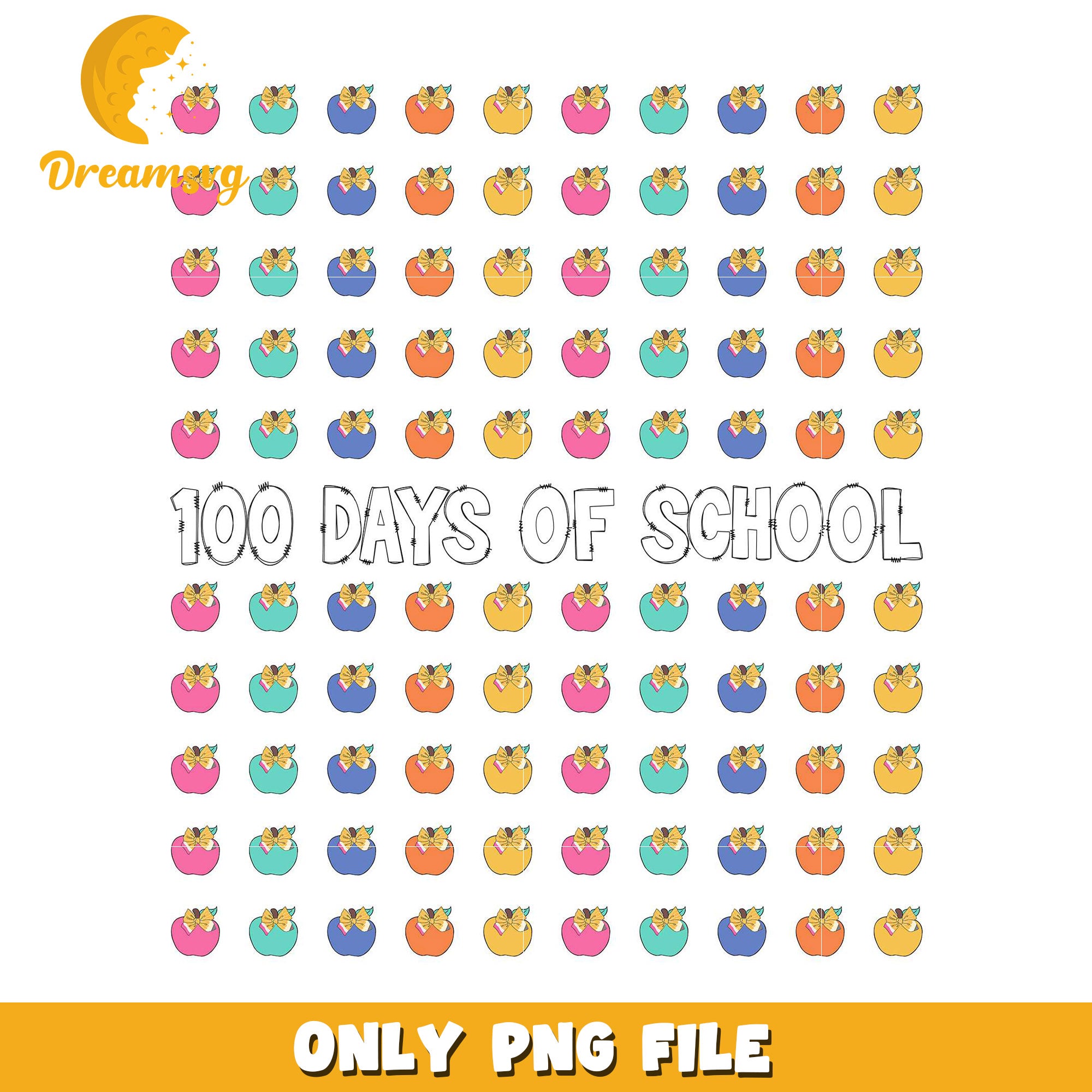 100 Days Of School Apples PNG – DreamSVG Store