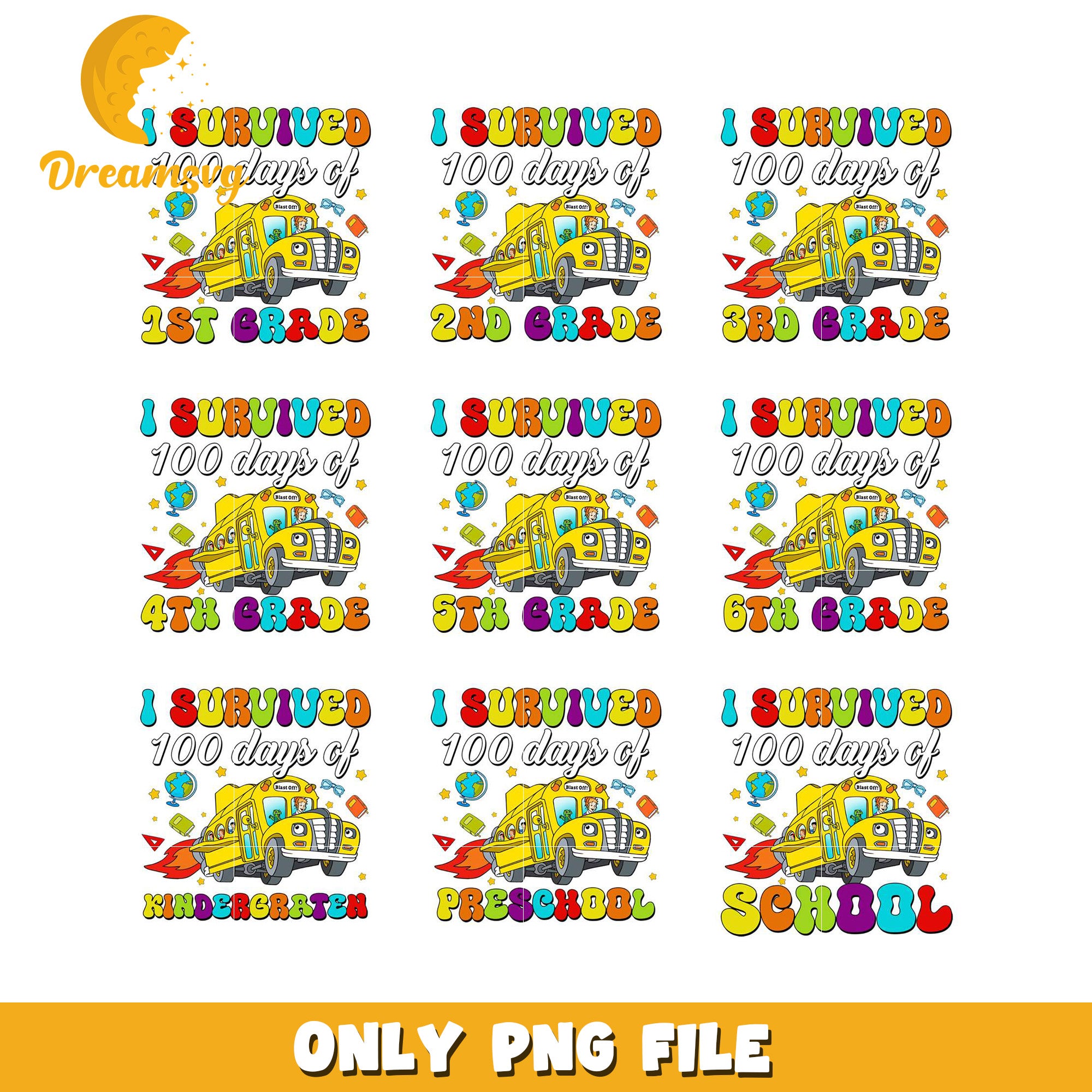100 Days of School Bundle PNG – DreamSVG Store