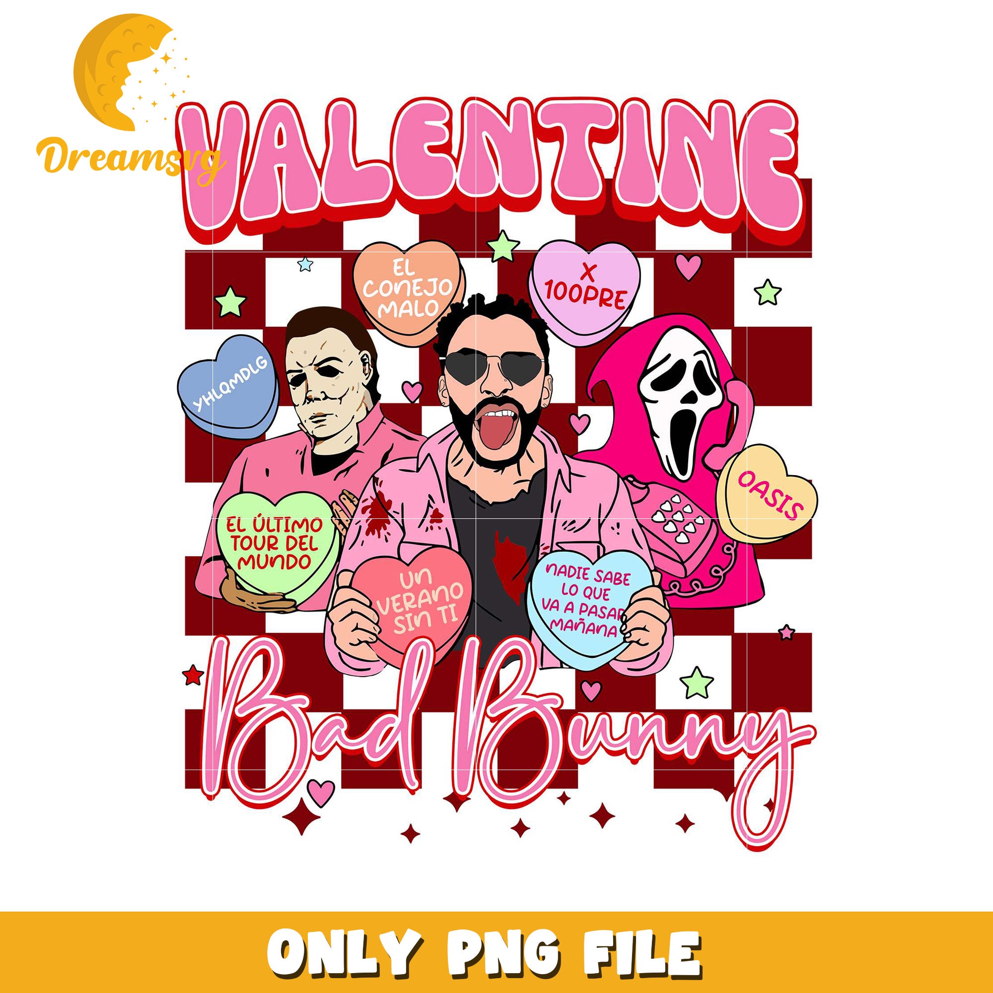 Bad Bunny Valentine's PNG Design – DreamSVG Store