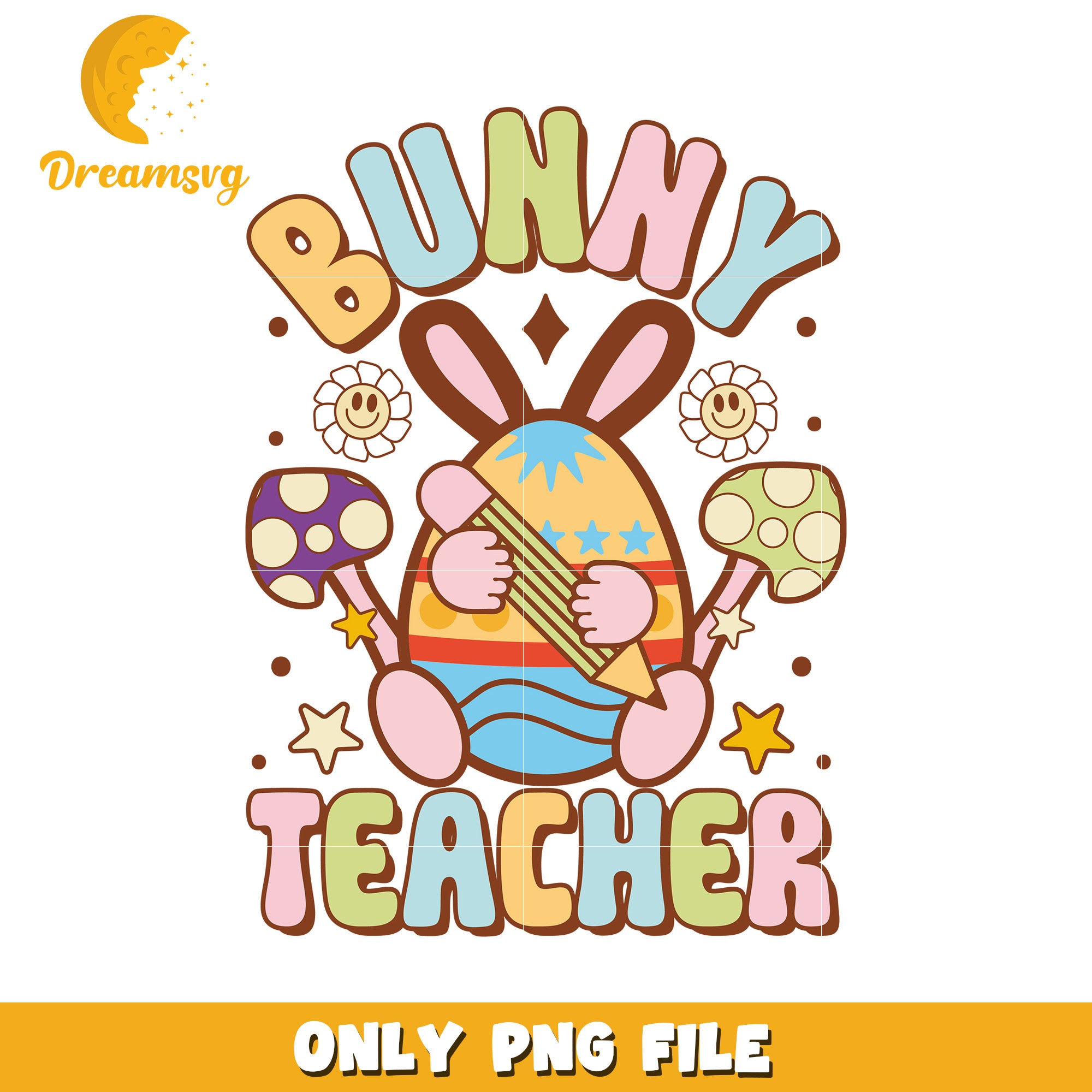Bunny Teacher Cute Easter Design for Printable PNG Files – DreamSVG Store