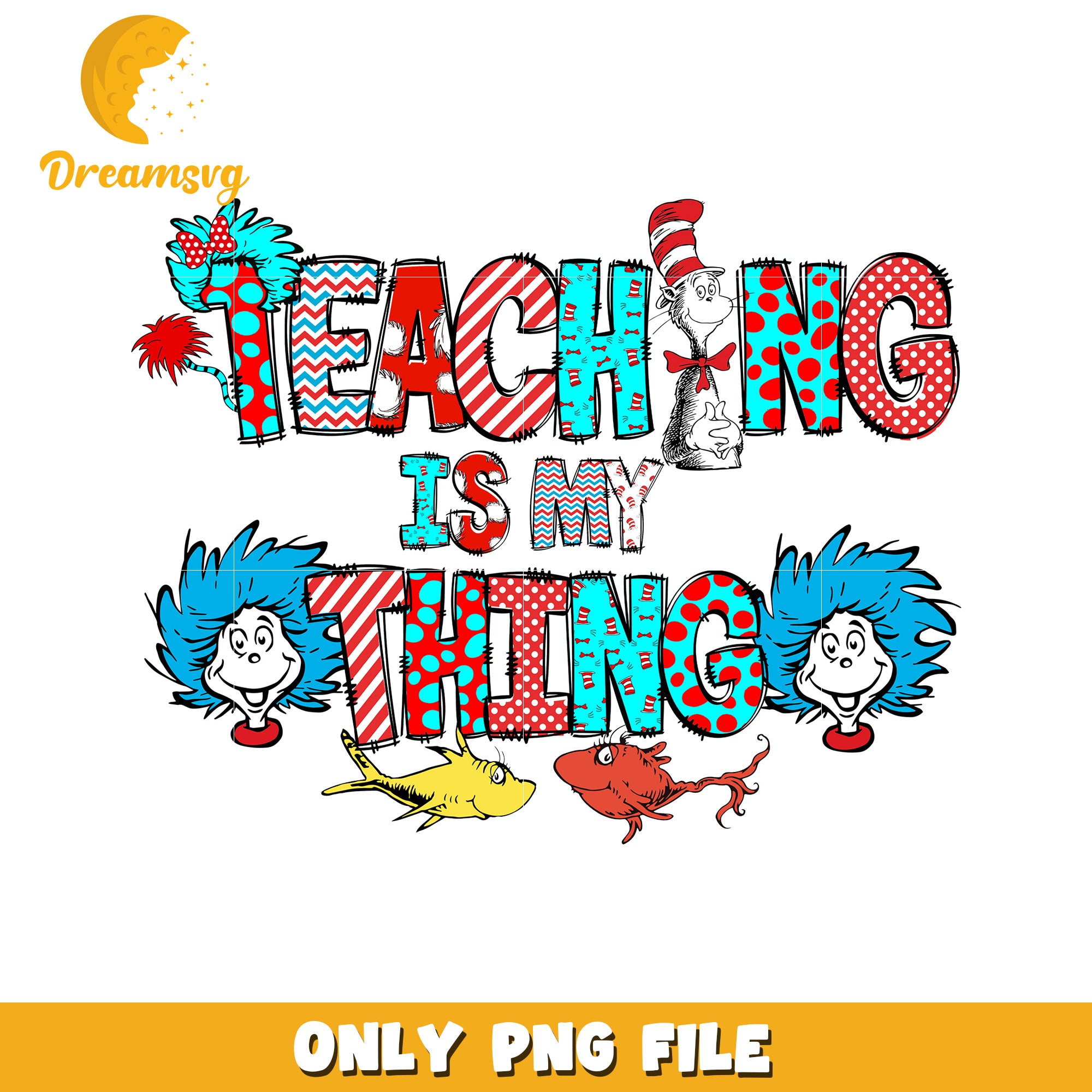 Cat in the Hat Teaching PNG Design – DreamSVG Store