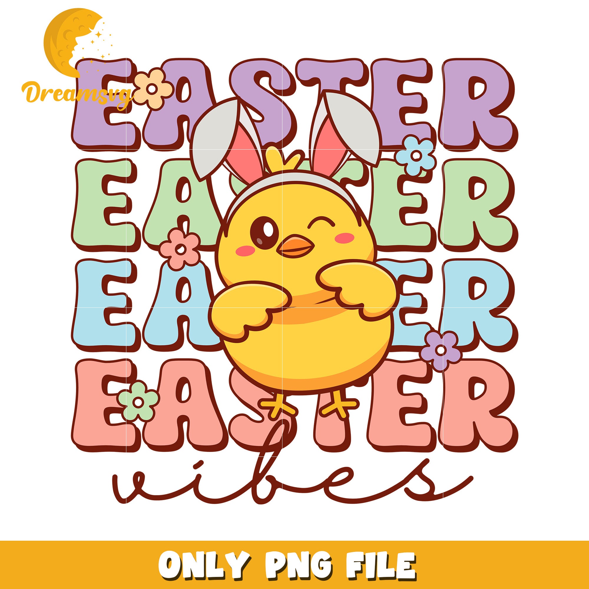 Cheerful Easter Chick with Spring Vibes PNG Graphic Design – DreamSVG Store