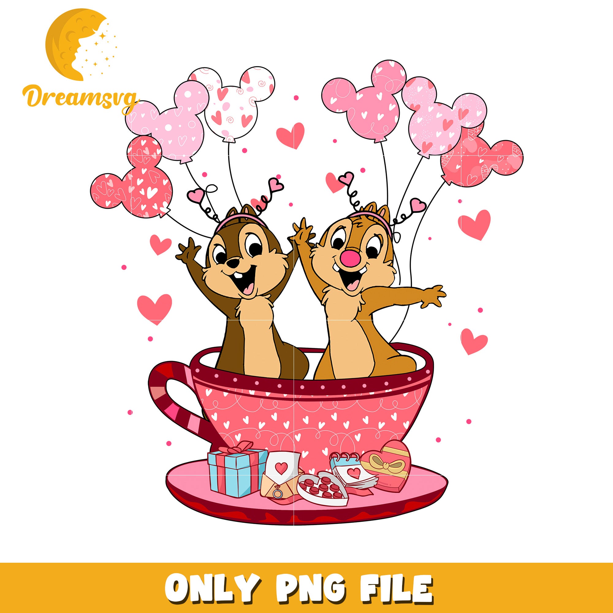 Chipmunk Valentines PNG Clipart – DreamSVG Store