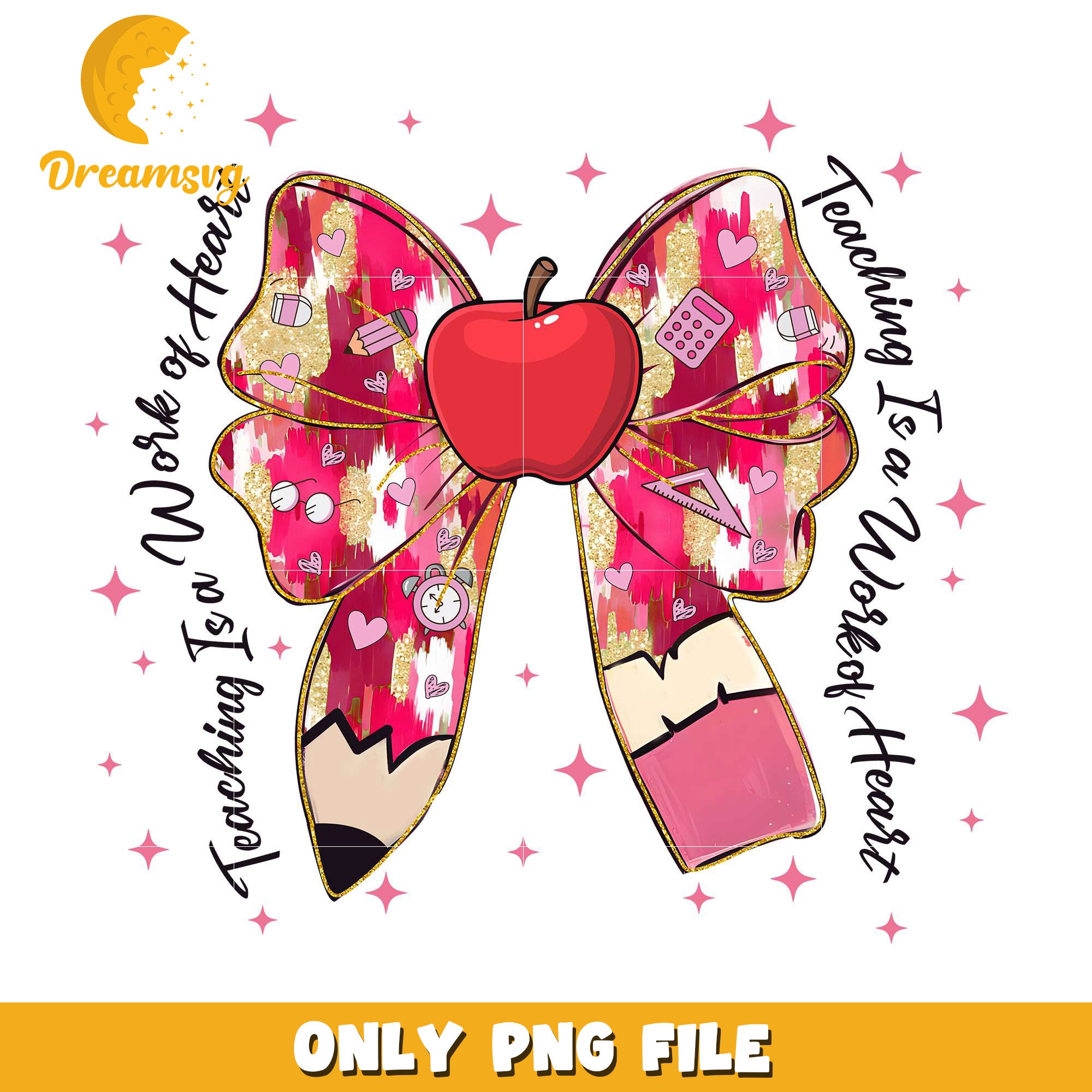 Colorful coquette bow pencil teacher valentine png, teacher valentine ...