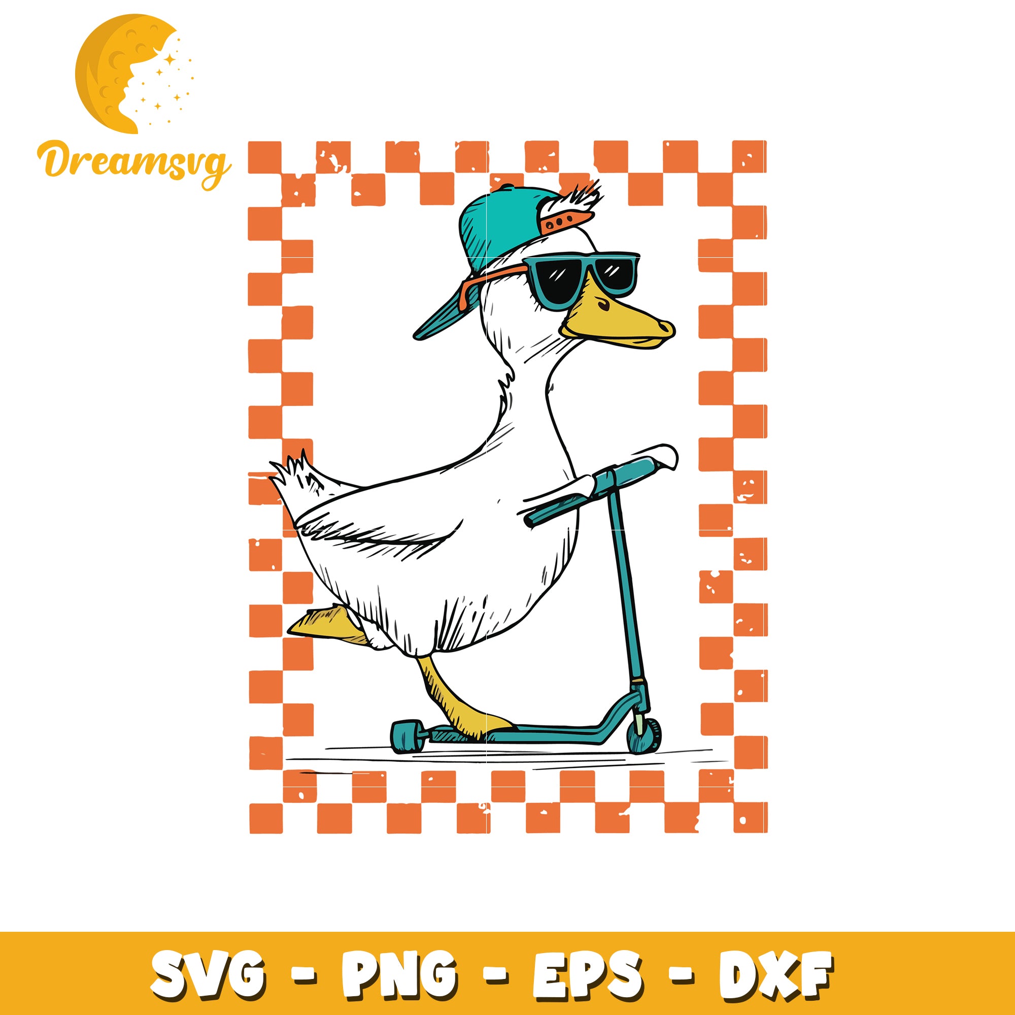 Cool Duck Scooter SVG PNG EPS DXF – DreamSVG Store