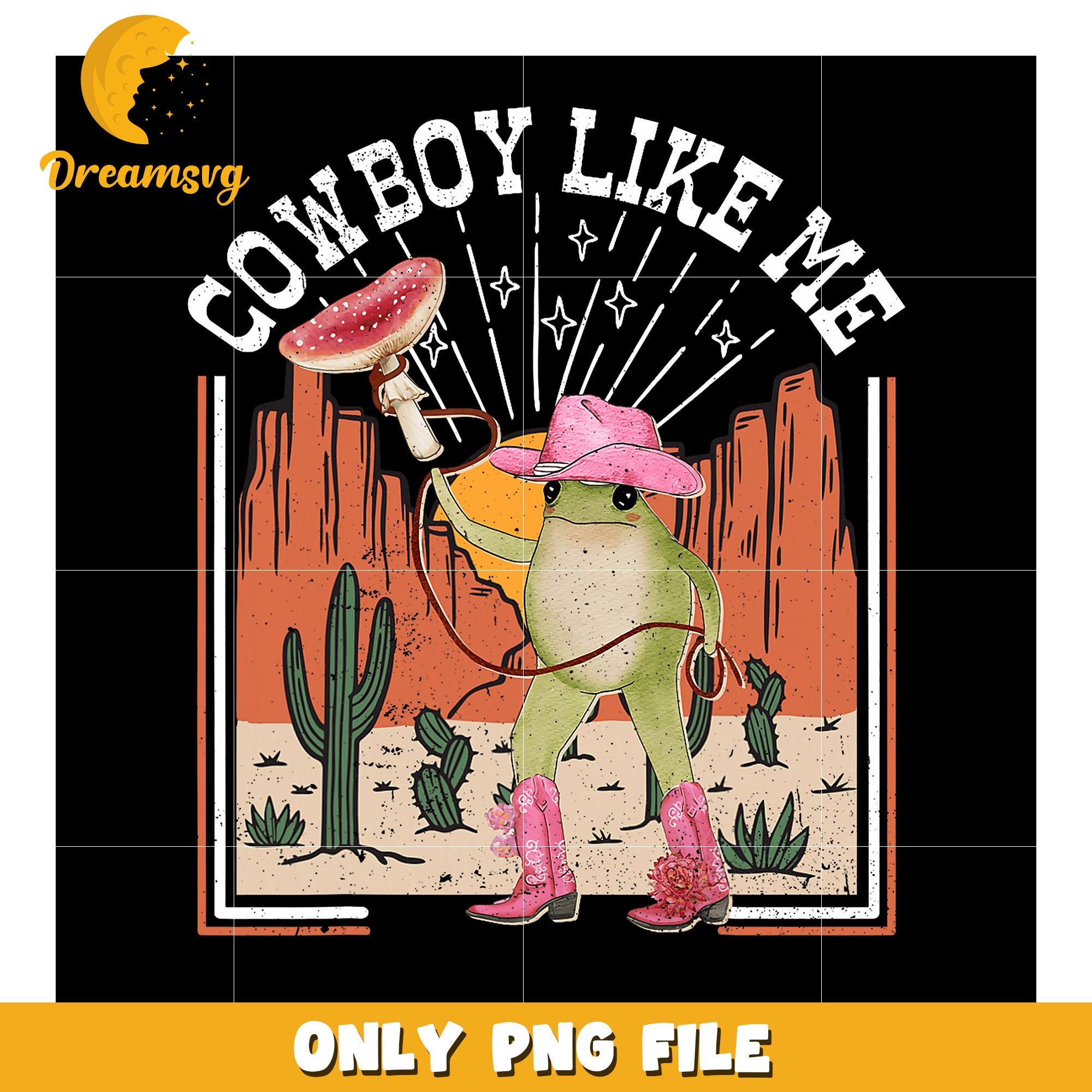 Cowboy Frog PNG Cute Western Design – DreamSVG Store