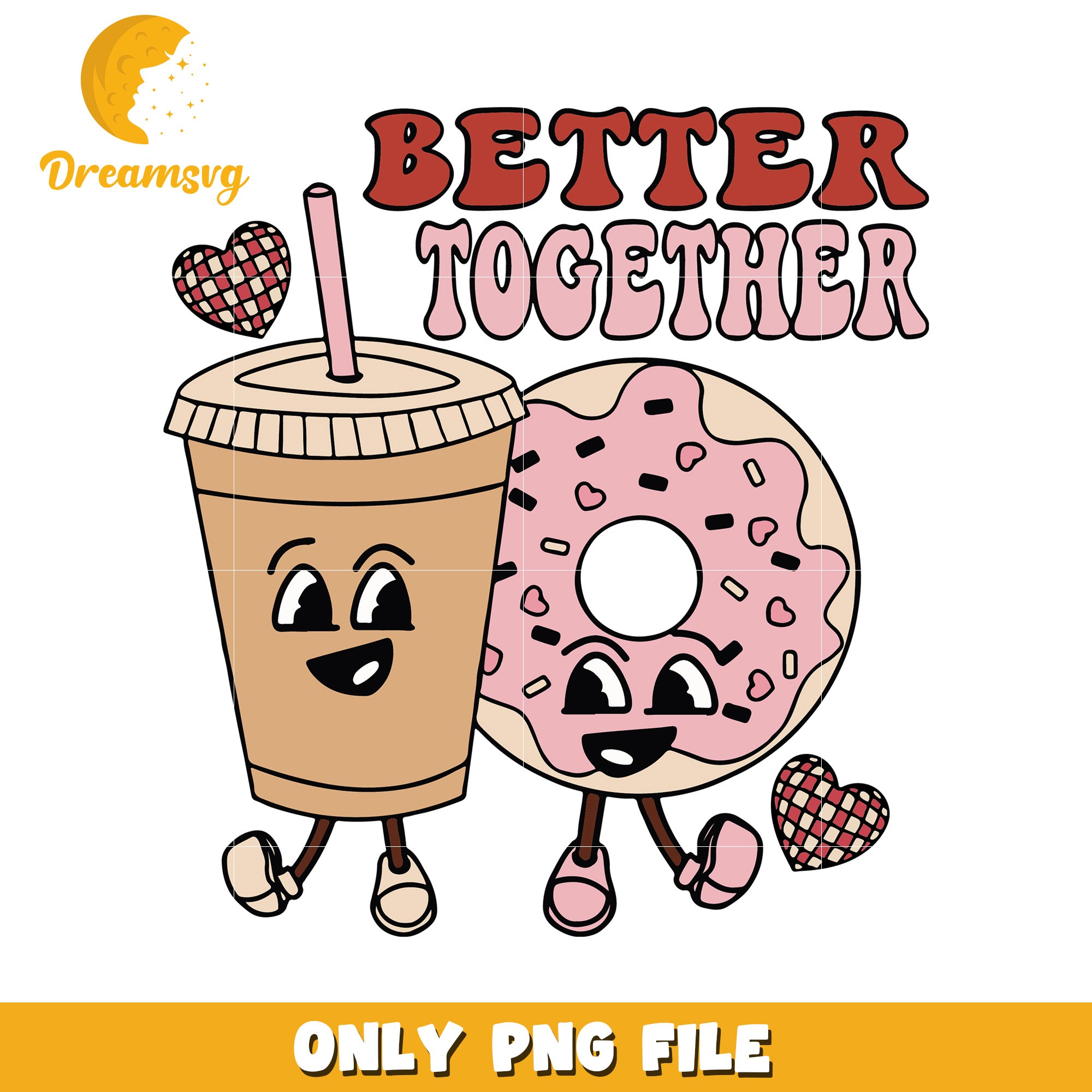 Cute Donut Coffee PNG Clipart – DreamSVG Store
