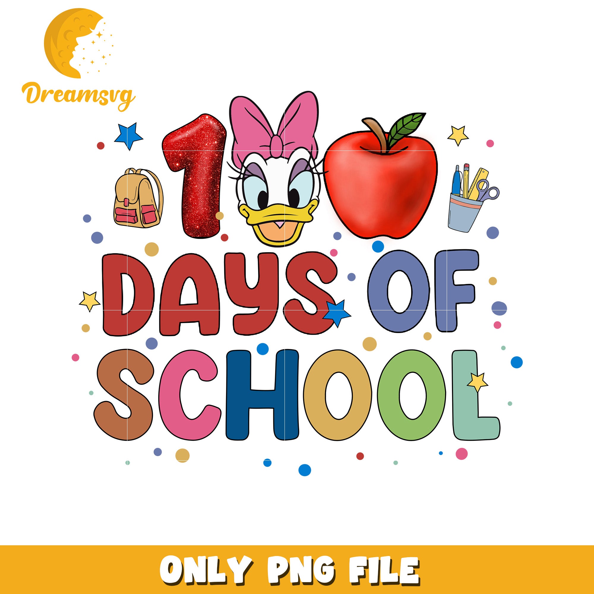 Daisy Duck 100 Days School PNG – DreamSVG Store