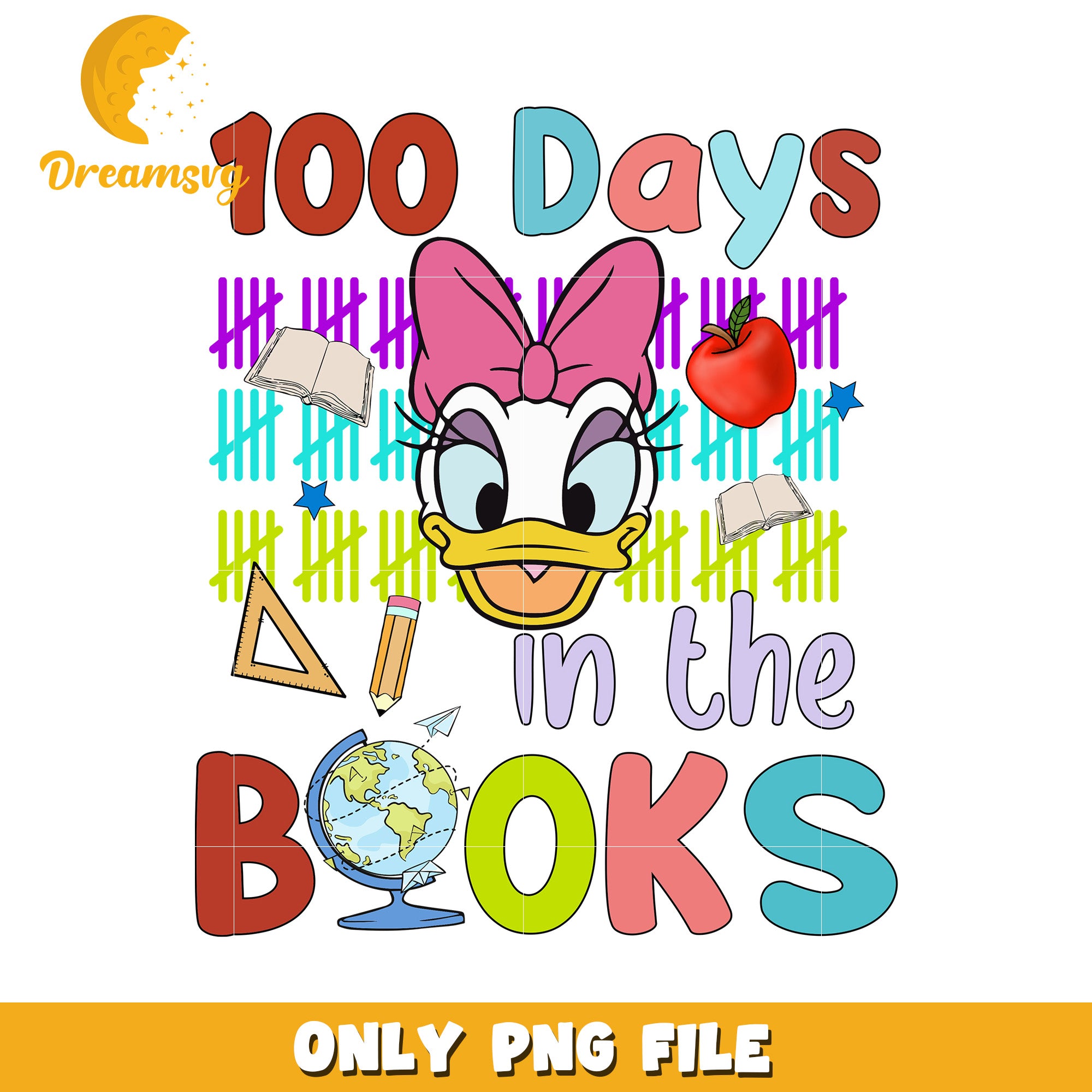 Daisy Duck 100 Days of School PNG – DreamSVG Store