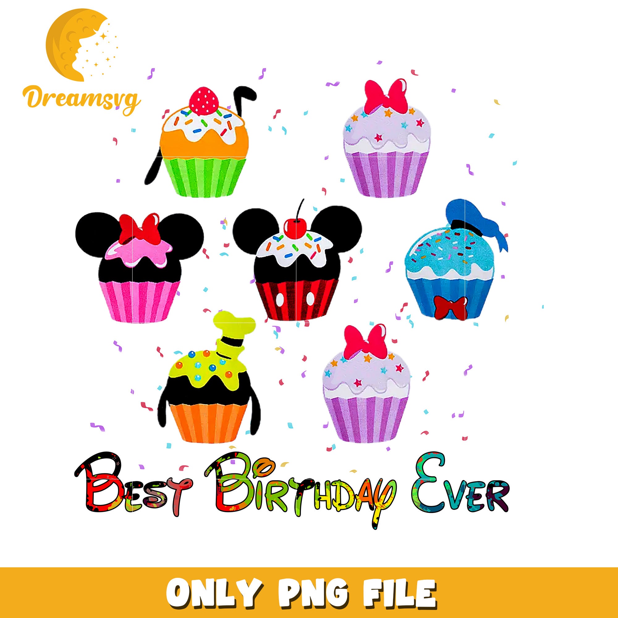 Disney Cupcakes Birthday PNG – DreamSVG Store