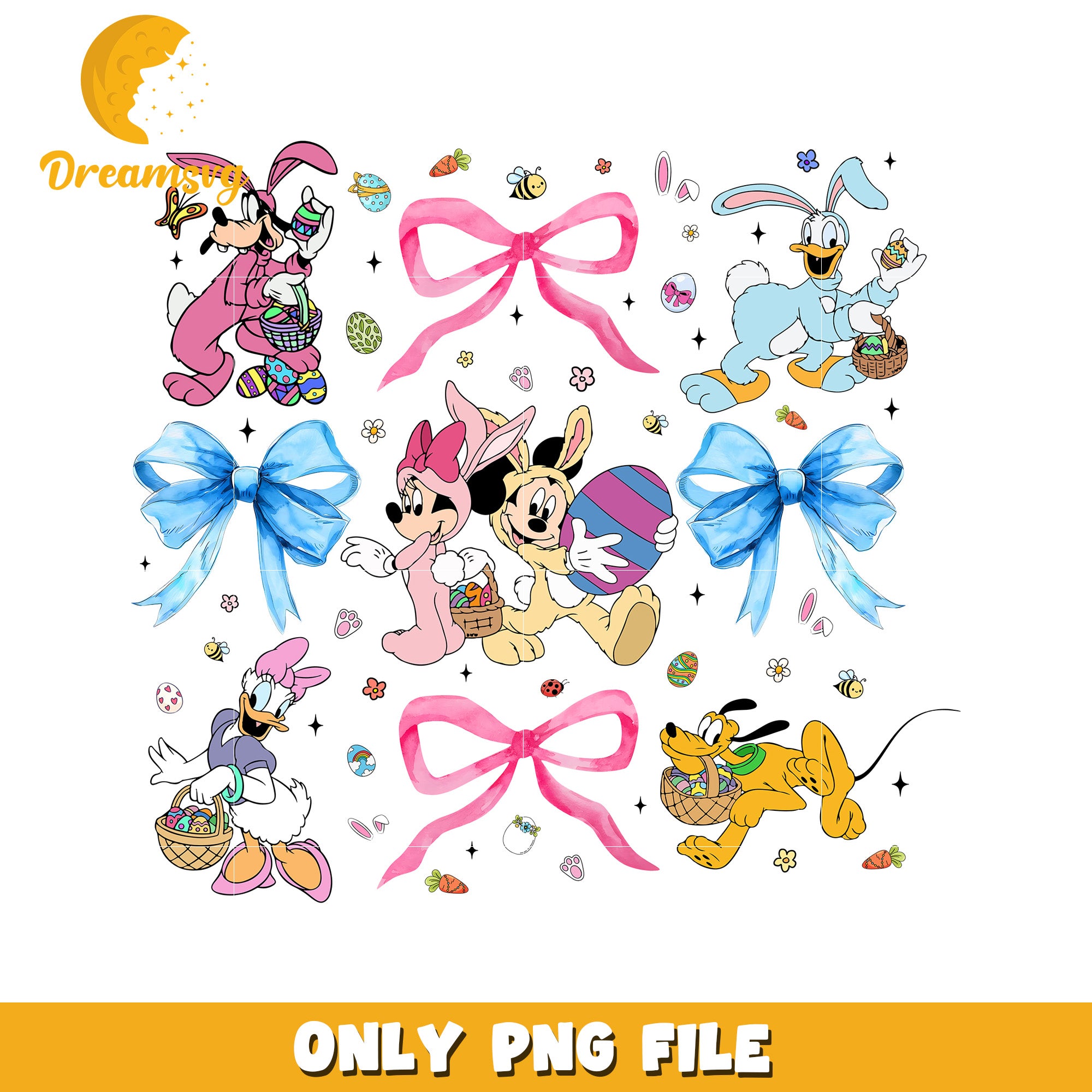 Disney Easter PNG Mickey Minnie Goofy Pluto Daisy – DreamSVG Store