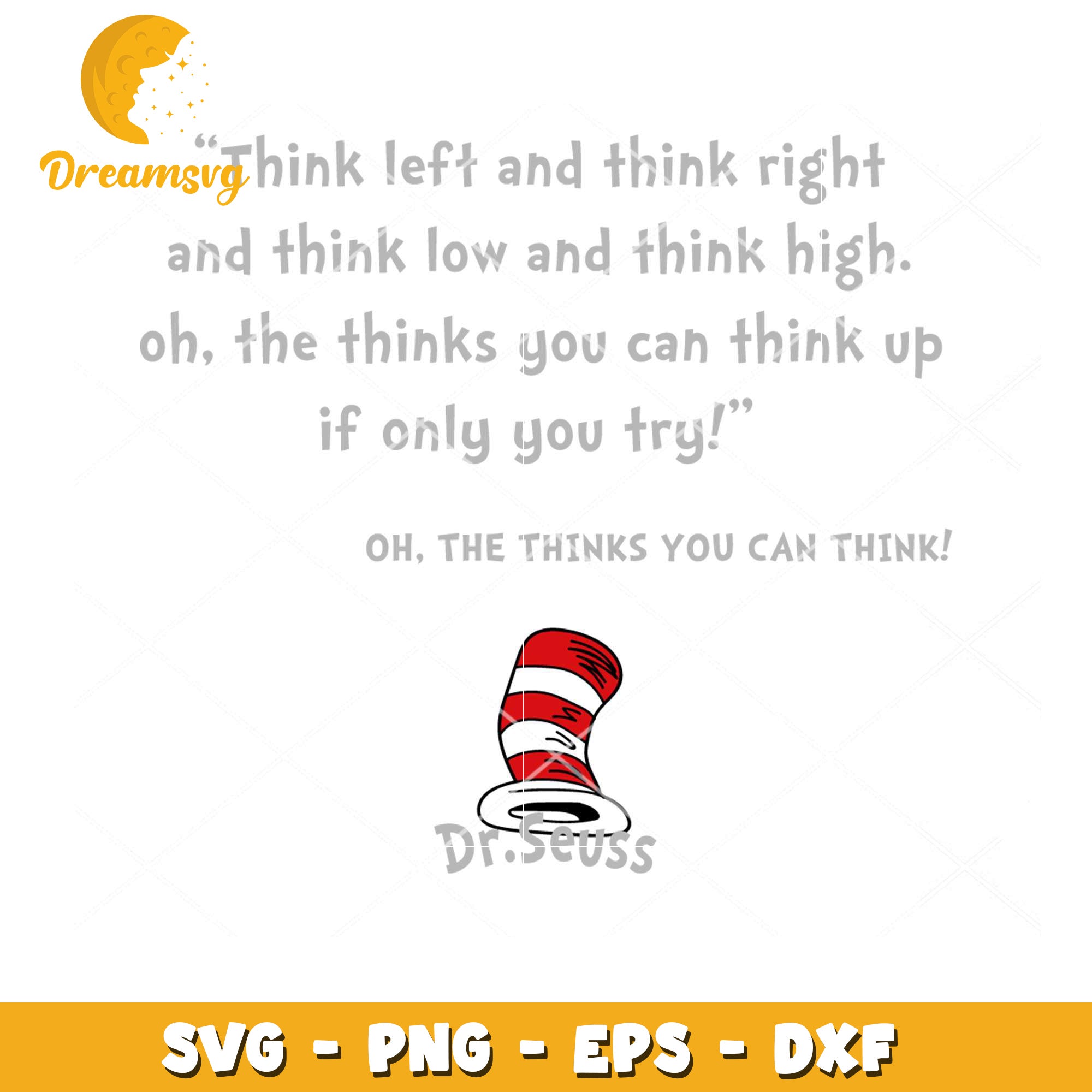 Dr Seuss Thinker SVG Cut File – DreamSVG Store