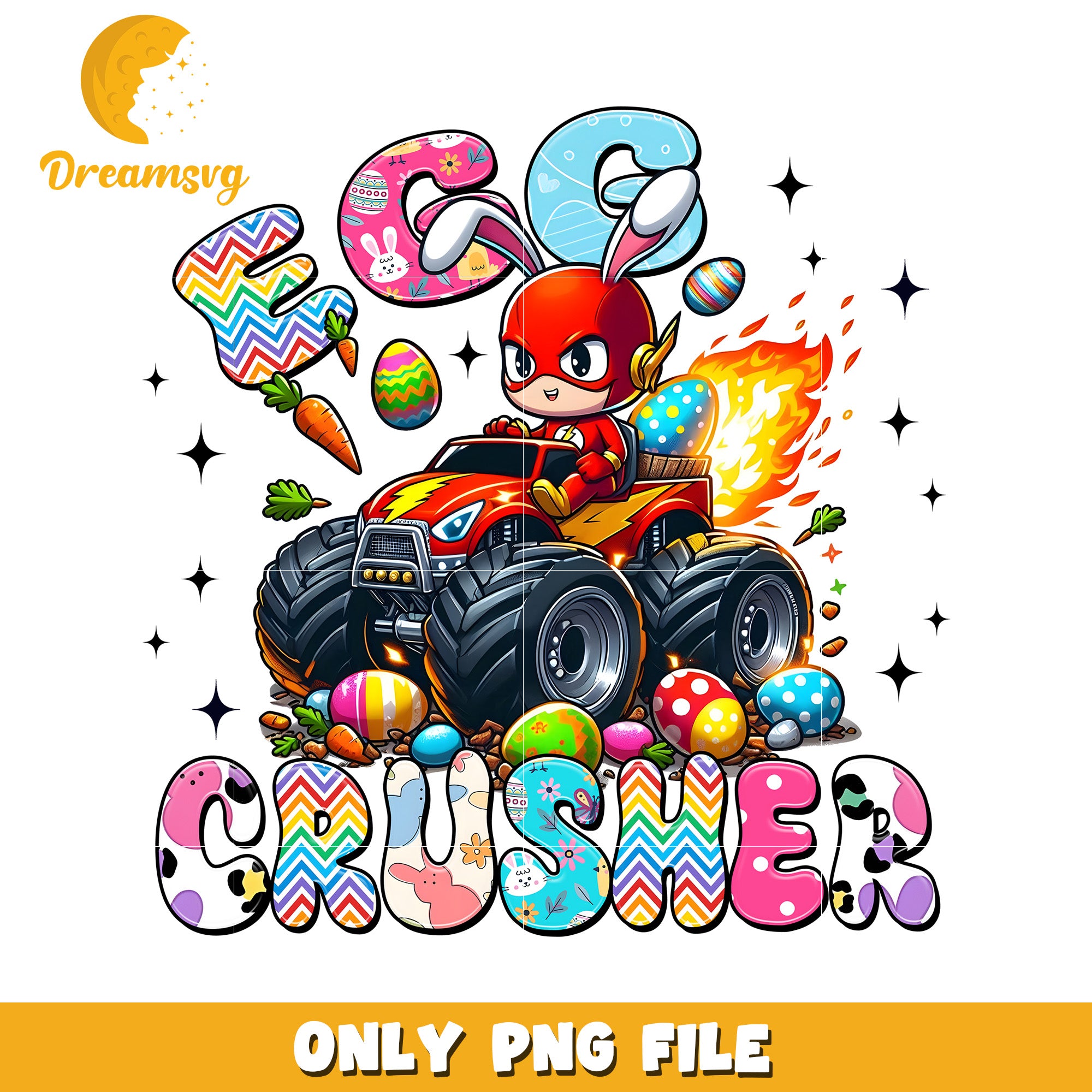 Easter Flash Bunny Monster Truck PNG – DreamSVG Store