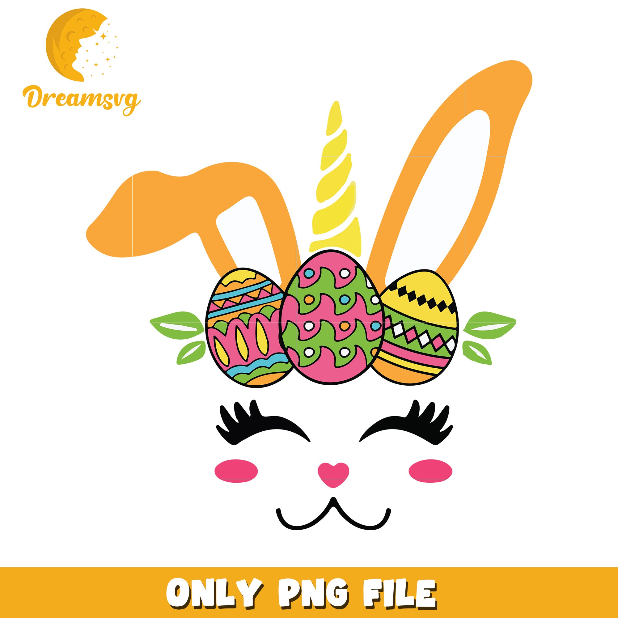 Easter bunny unicorn face png, happy easter day png, unicorn png ...