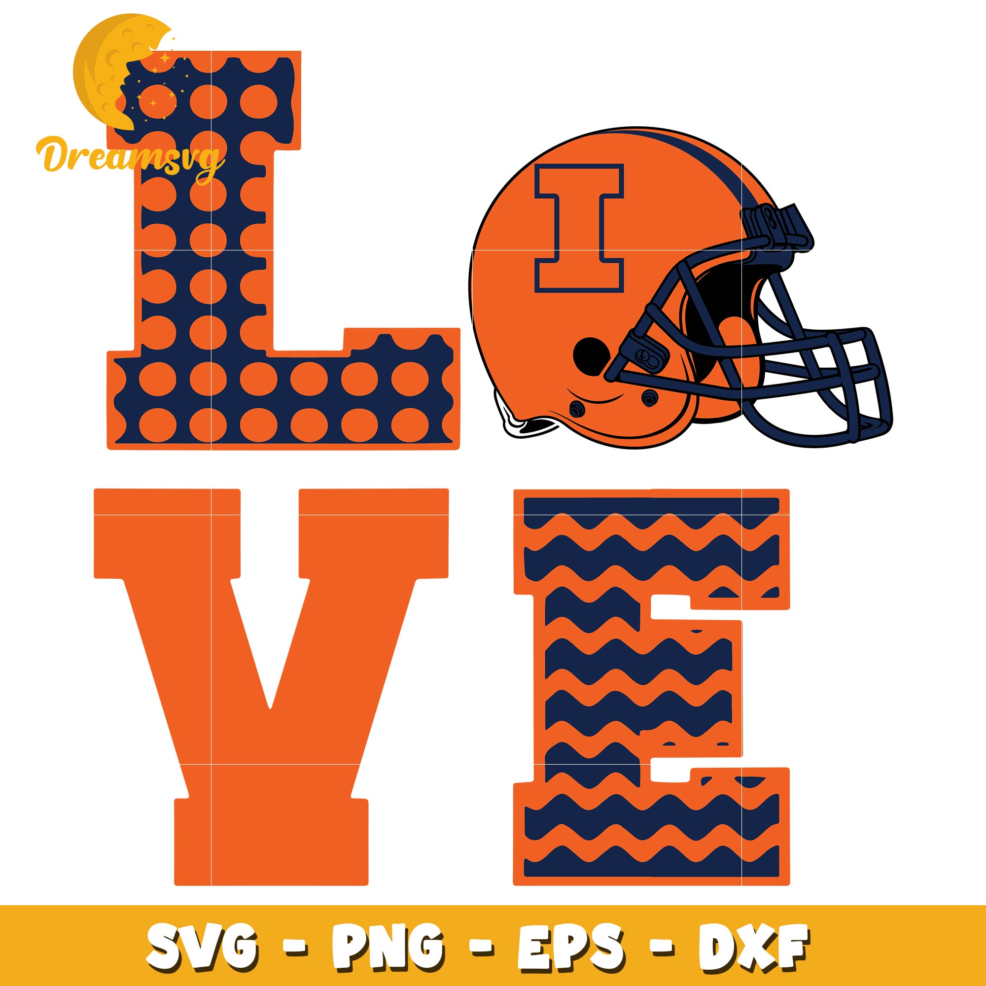 Football Love SVG Cut File PNG EPS DXF – DreamSVG Store