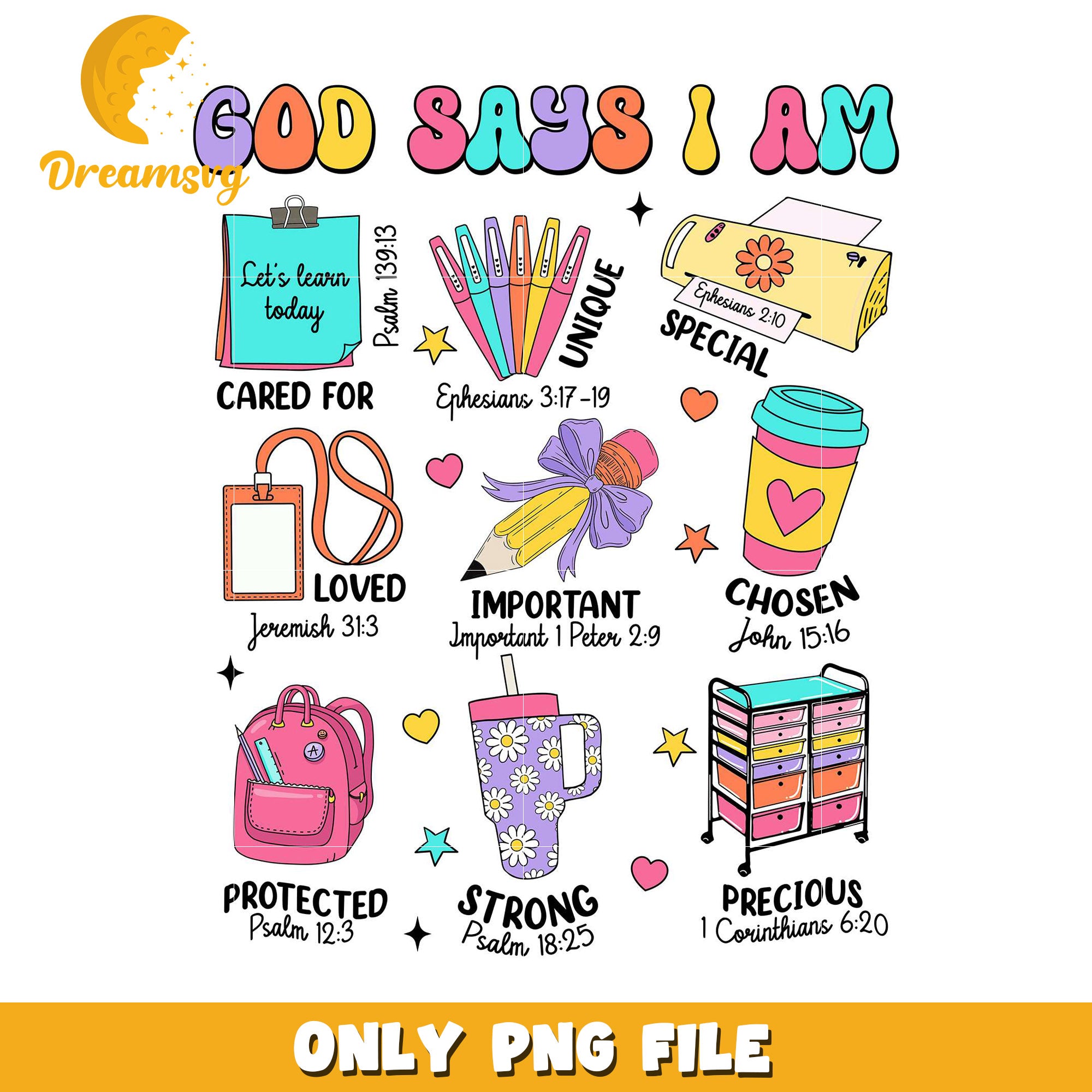 God Says I Am PNG Bible Verses – DreamSVG Store