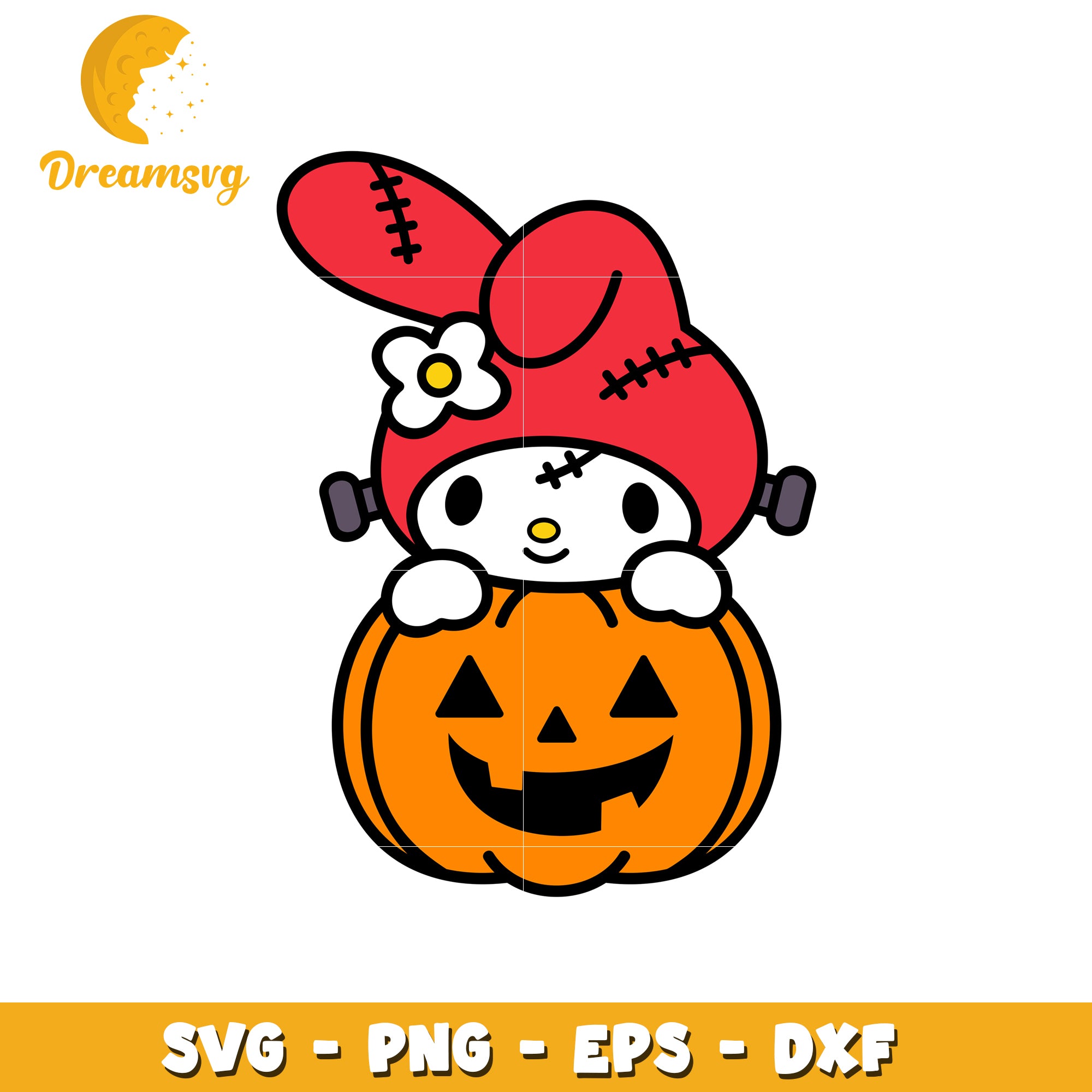 Halloween My Melody Pumpkin SVG Cut File – DreamSVG Store