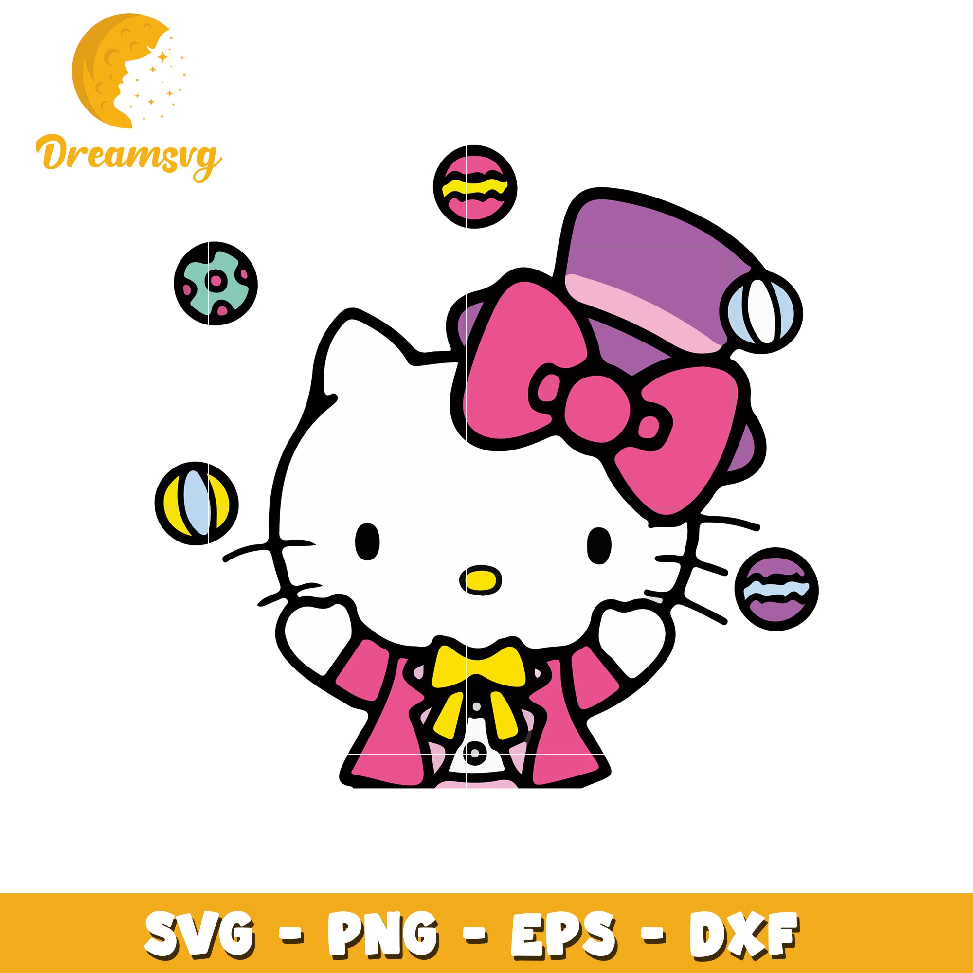 Hello Kitty Juggler SVG PNG EPS DXF – DreamSVG Store Hello Kitty Juggler SVG PNG EPS DXF – DreamSVG Store