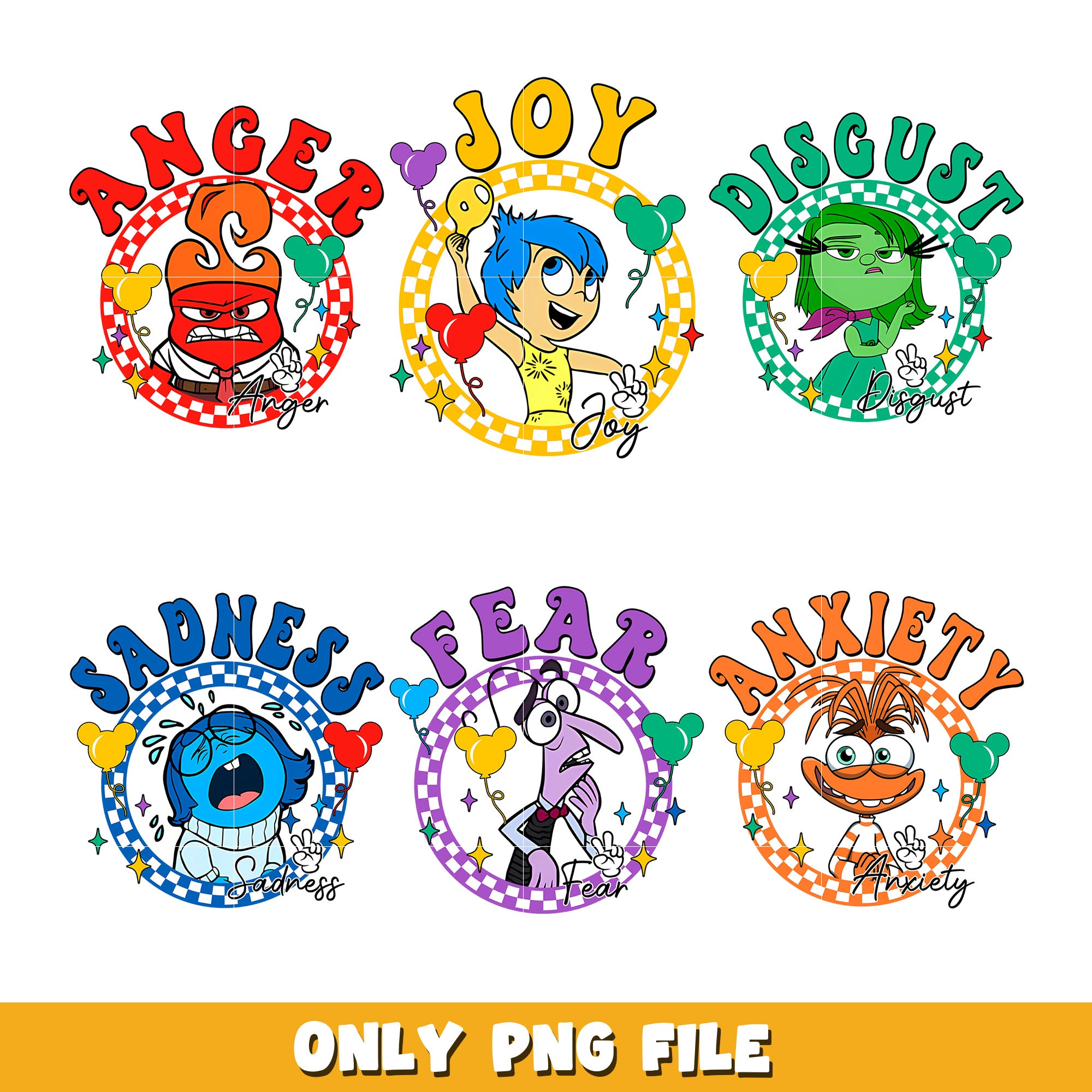 Bundle Inside Out 2 Movie Characters png, Inside Out 2 png, Disney car ...