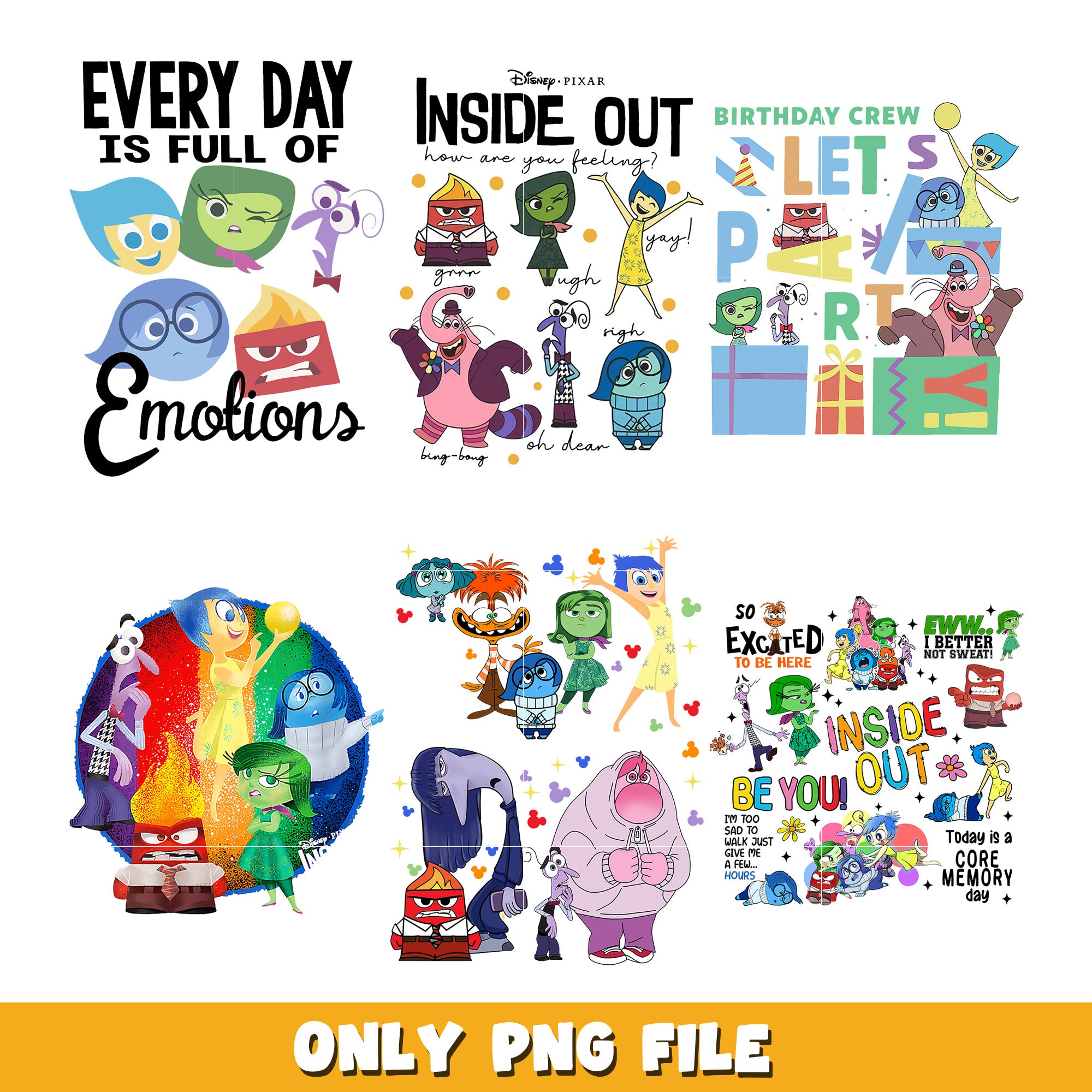 Disney Inside Out 2 Characters bundle png, Inside Out 2 png, Disney ca ...