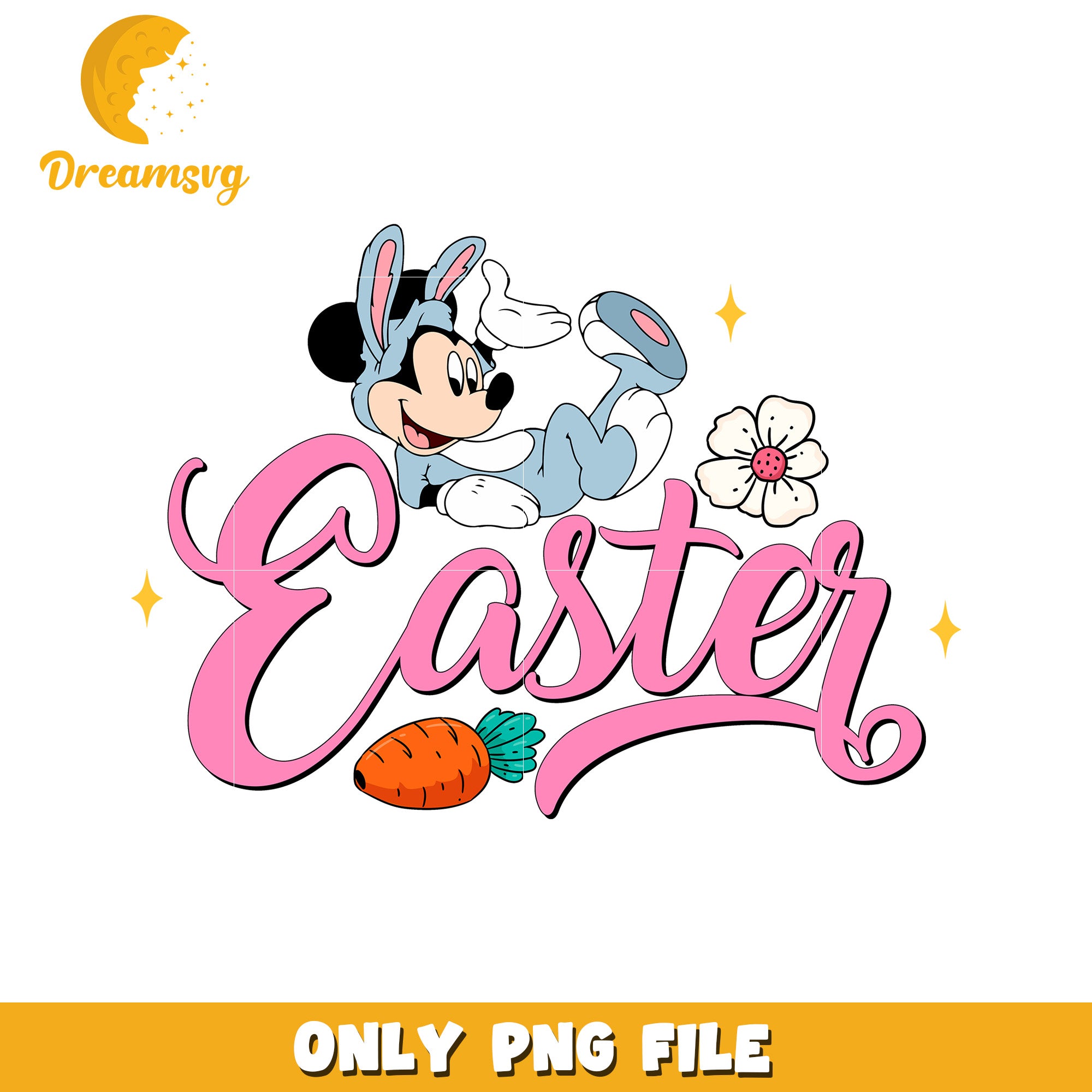 Mickey Mouse Easter Bunny PNG Design – DreamSVG Store