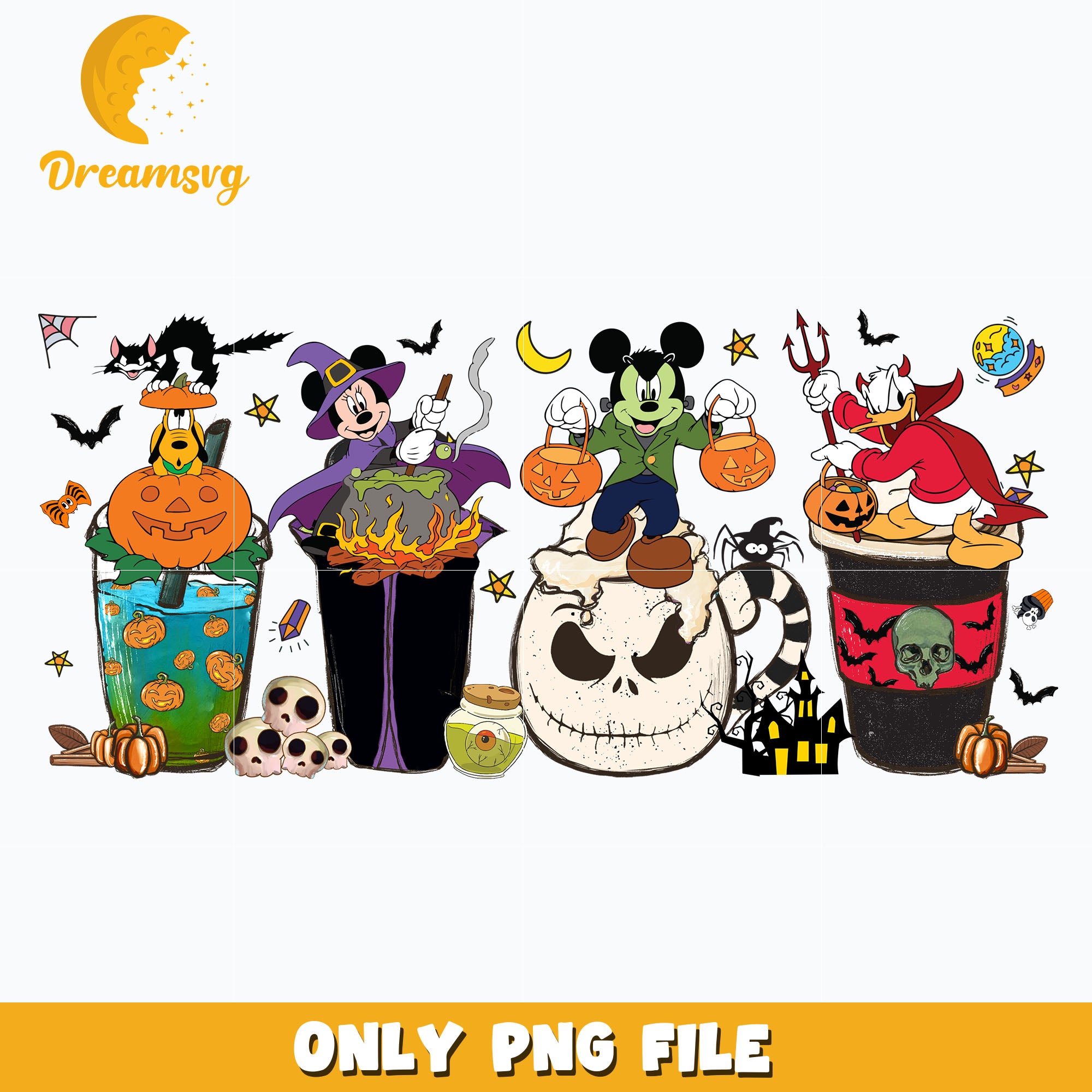 Mickey mouse and friends halloween png, Halloween png, Digital downloa ...