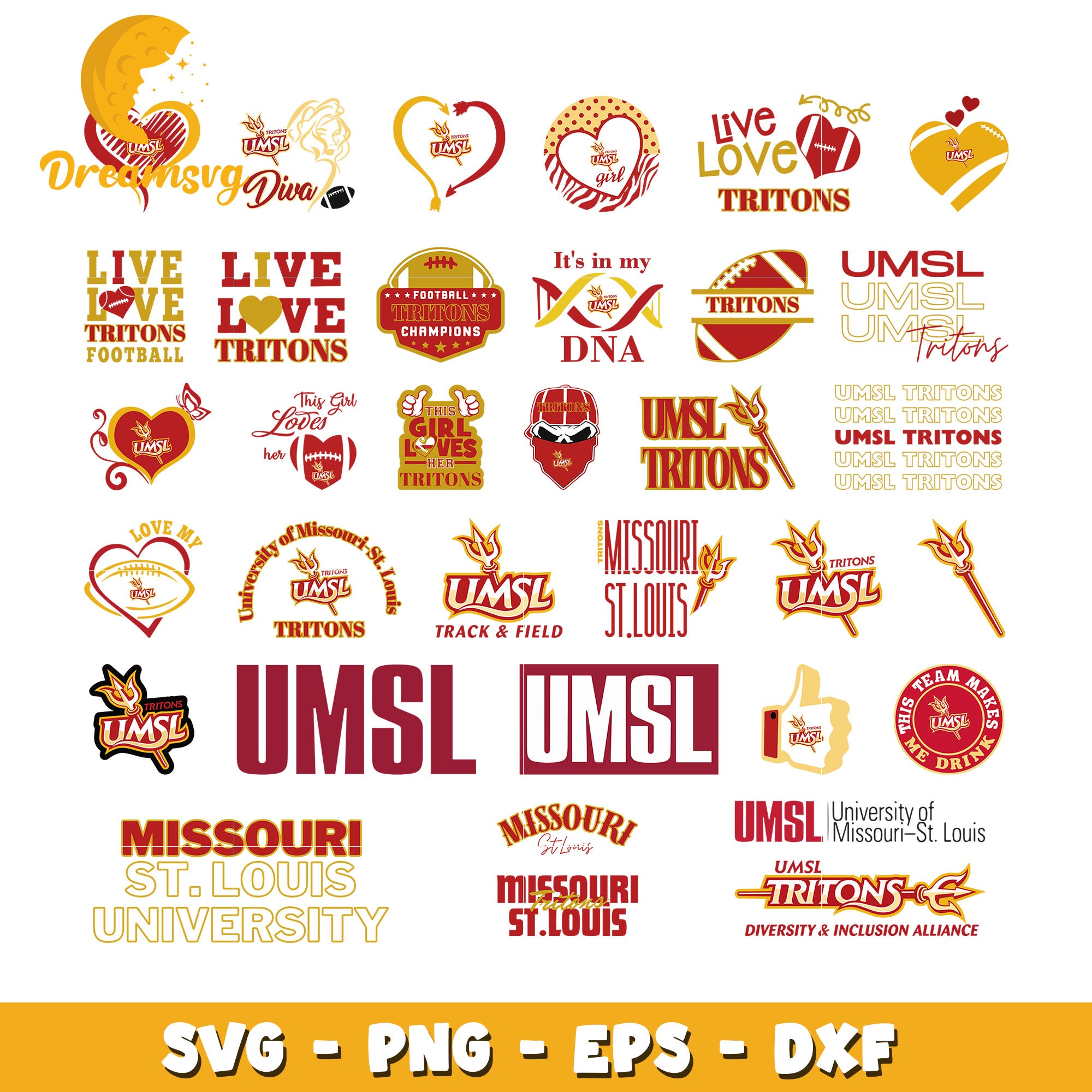 Logo umsl tritons design bundle svg, umsl tritons svg – DreamSVG Store