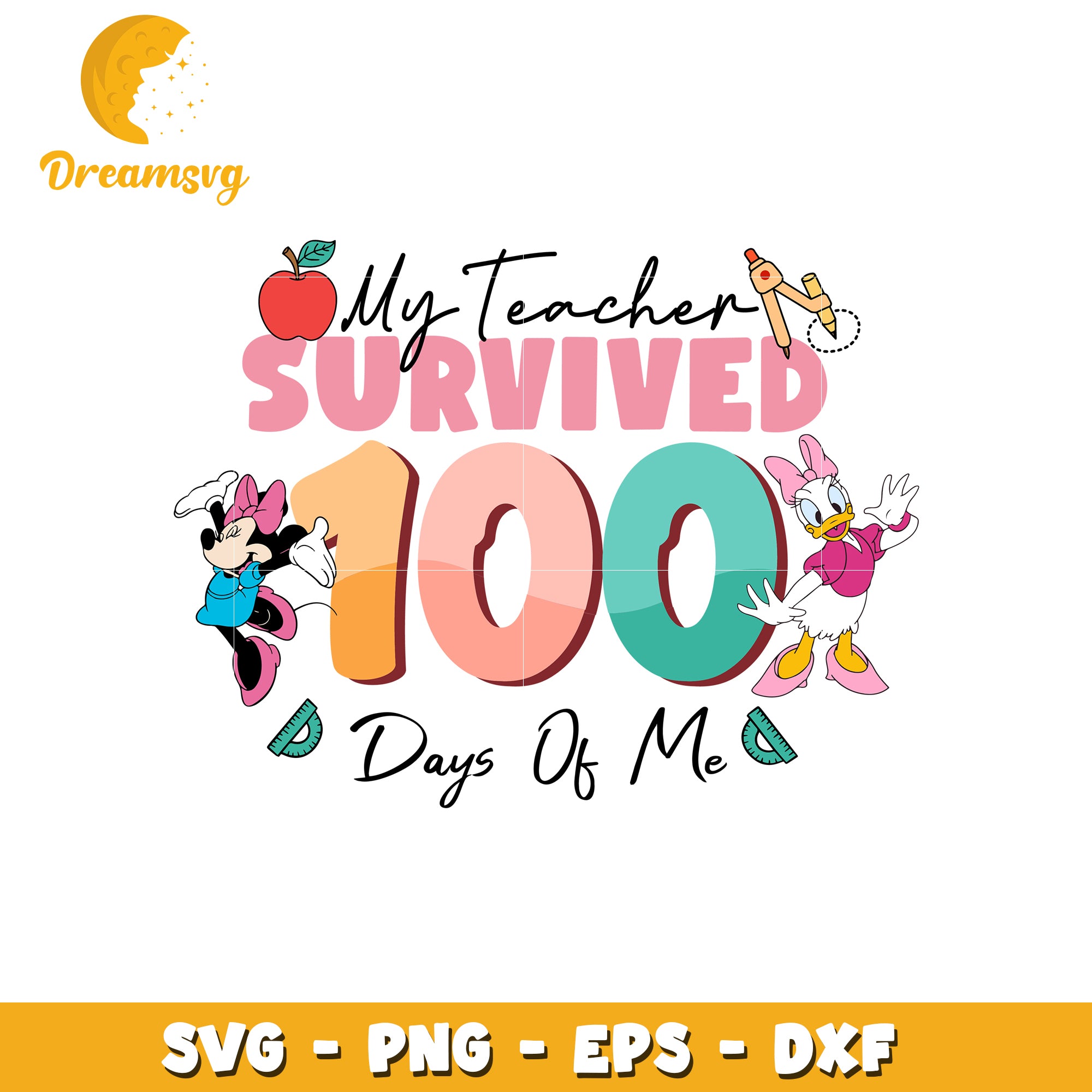 My Teacher Survived 100 Days Of Me SVG Design Bundle – DreamSVG Store
