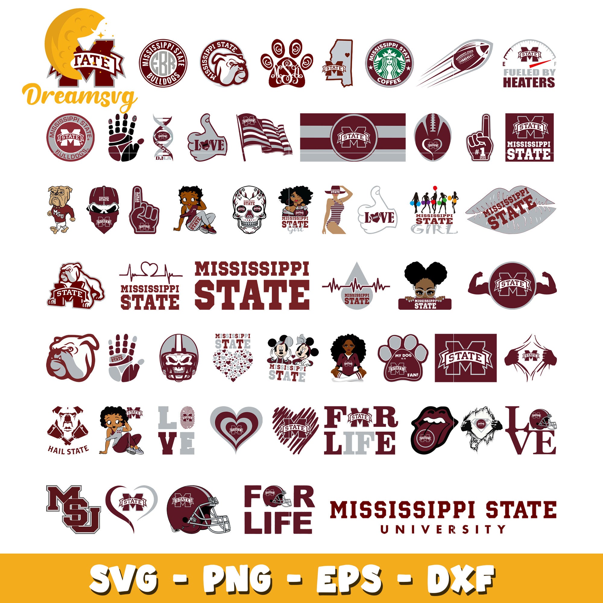 Mississippi state bulldogs logo bundle svg, mississippi state bulldogs ...