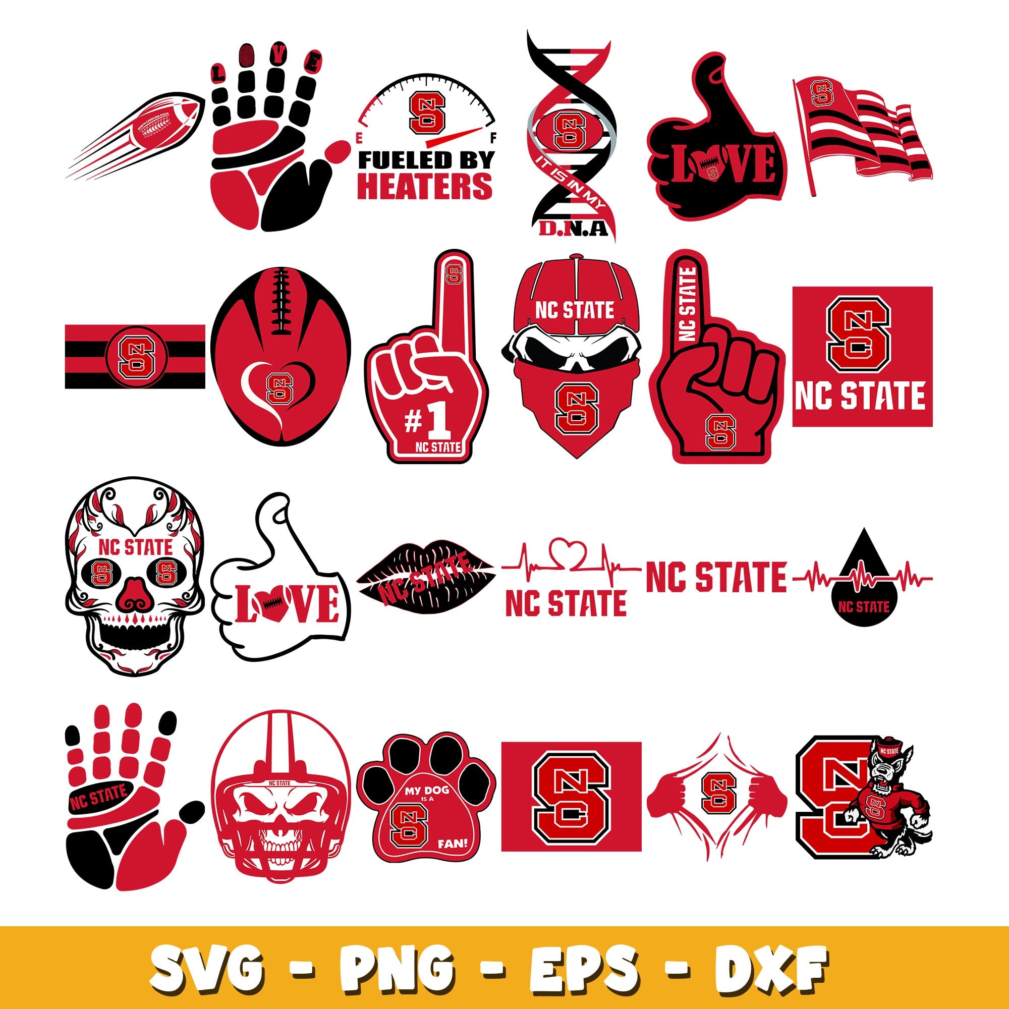 NC State Football Bundle svg, NC State logo svg, ncaa svg – DreamSVG Store
