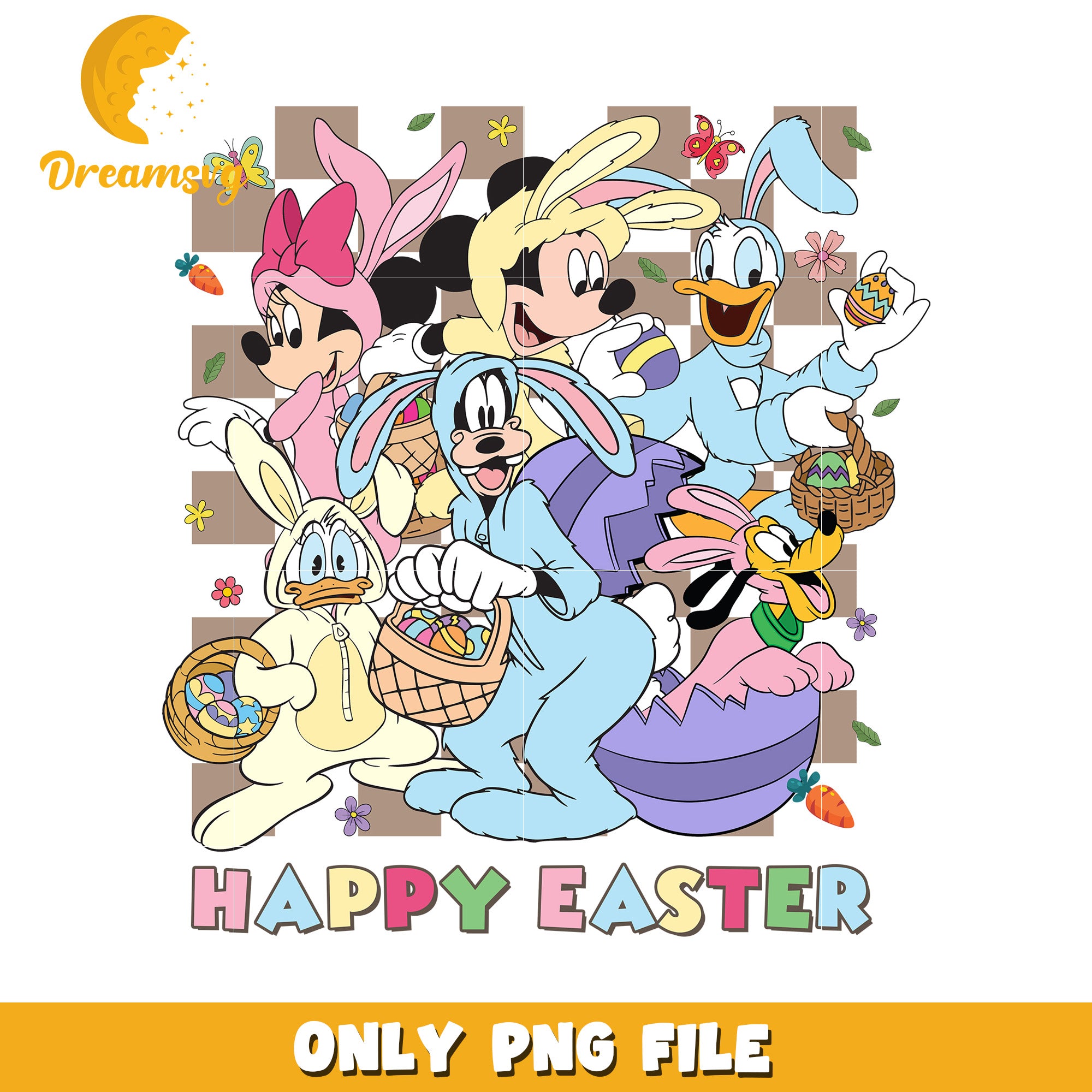 Option 1 (Focus on Characters) Disney Easter Bunny Characters PNG – DreamSVG Store