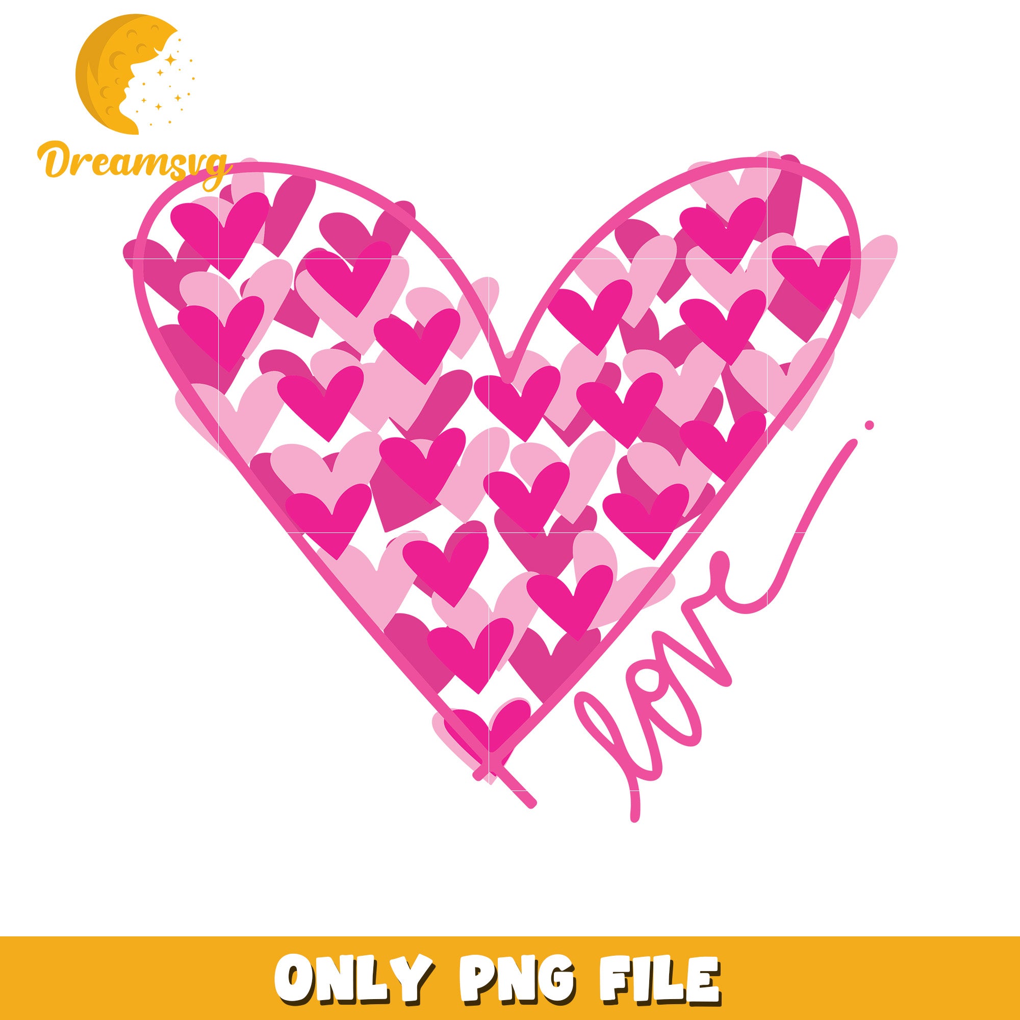 Pink Heart PNG Love Design – DreamSVG Store