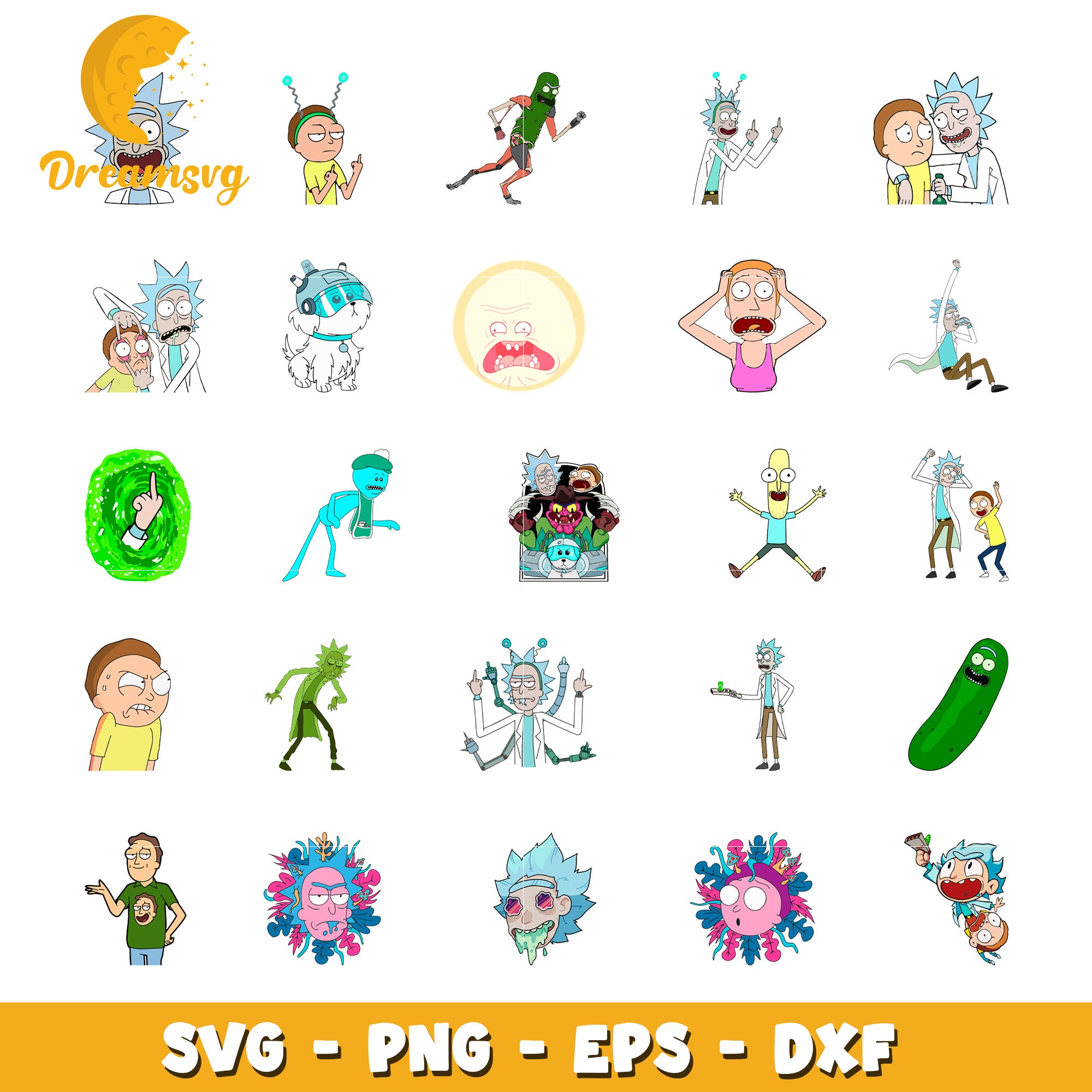 Rick and morty serries bundle svg, cast of rick and morty svg ...