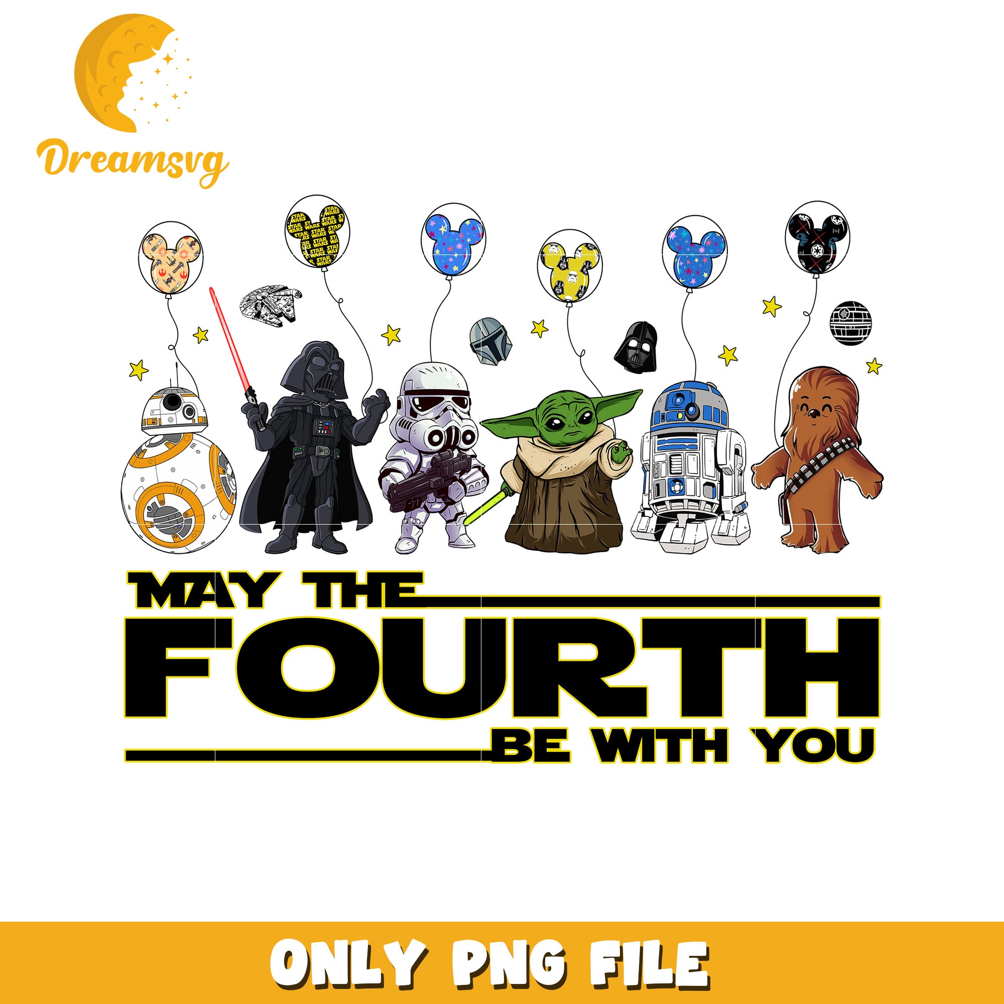 Star Wars May the Fourth Celebration PNG File Design – DreamSVG Store