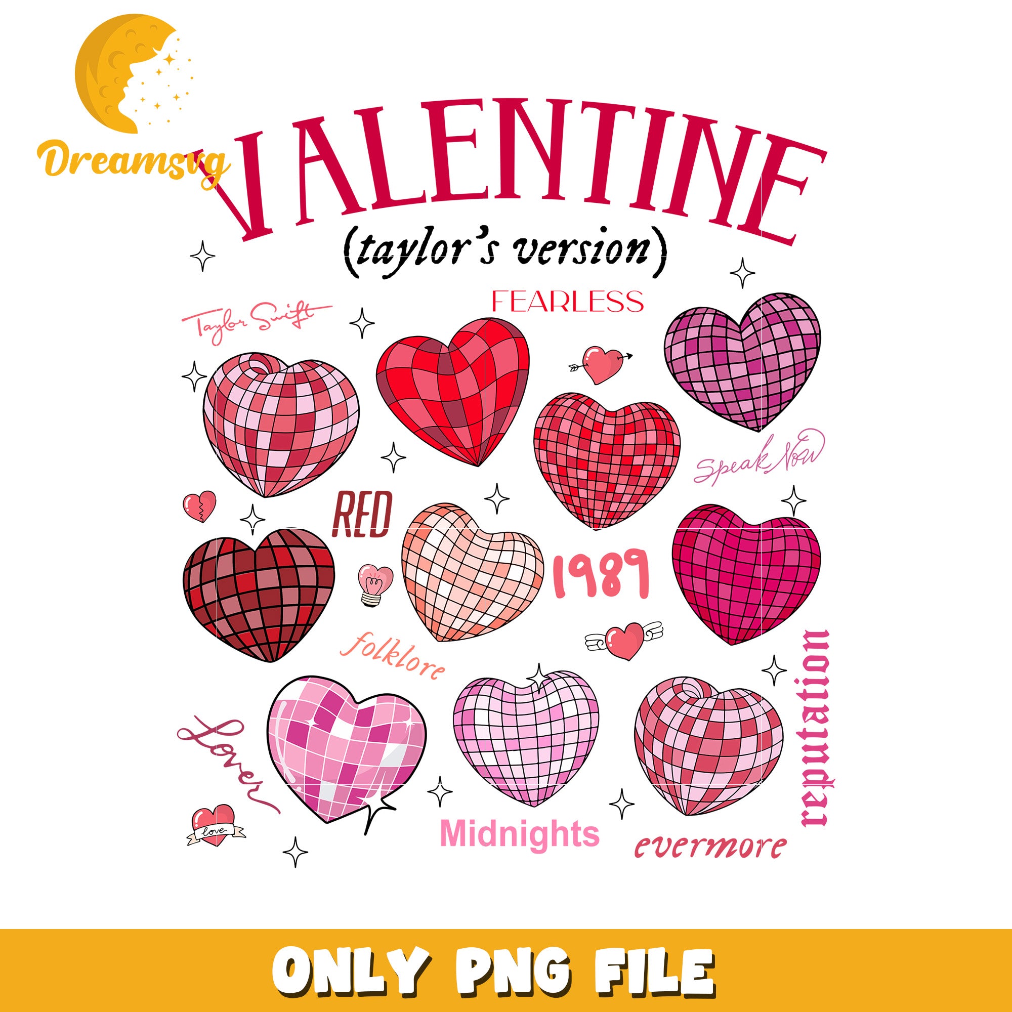 Taylor Swift Valentine Hearts PNG – DreamSVG Store