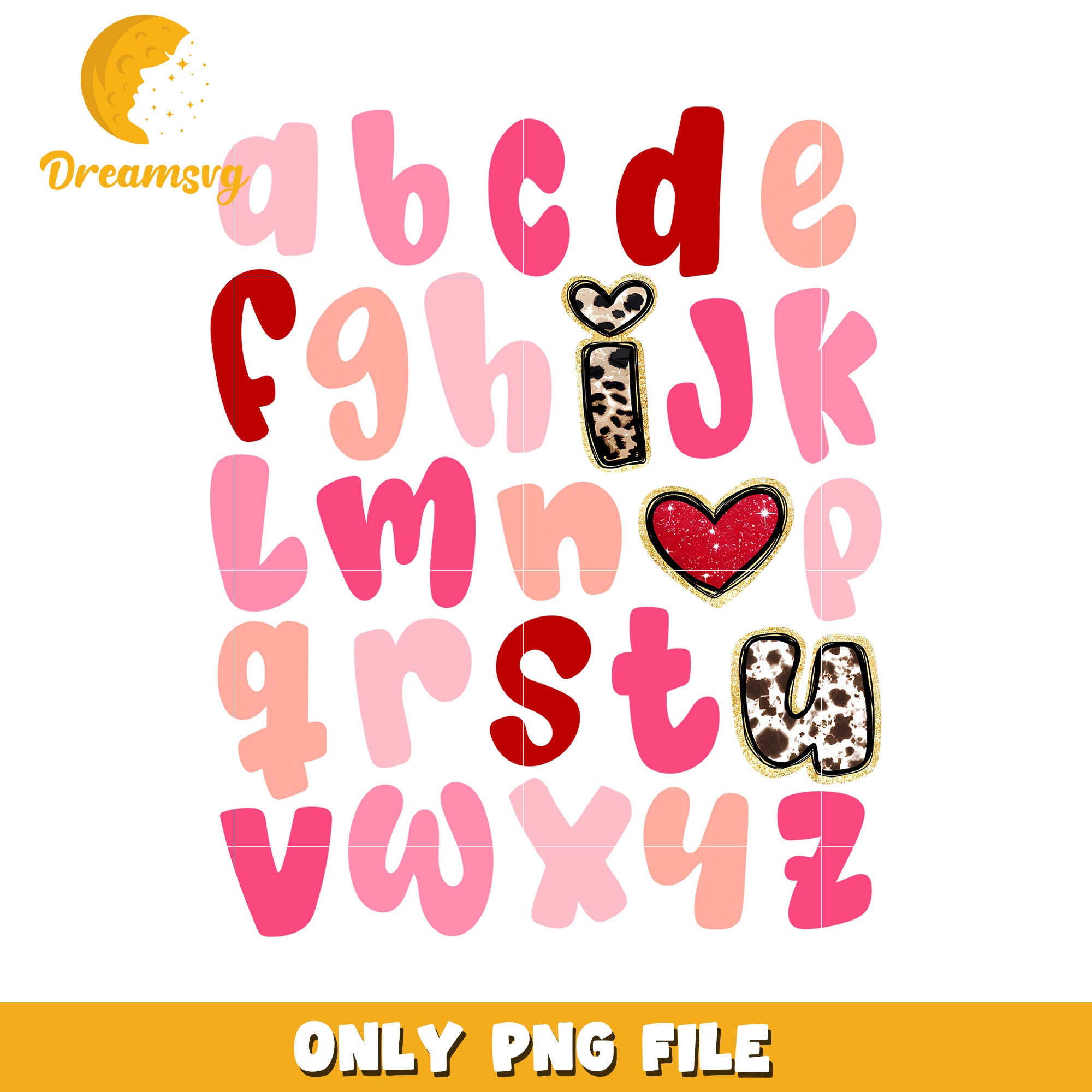 Valentines Day Alphabet PNG – DreamSVG Store