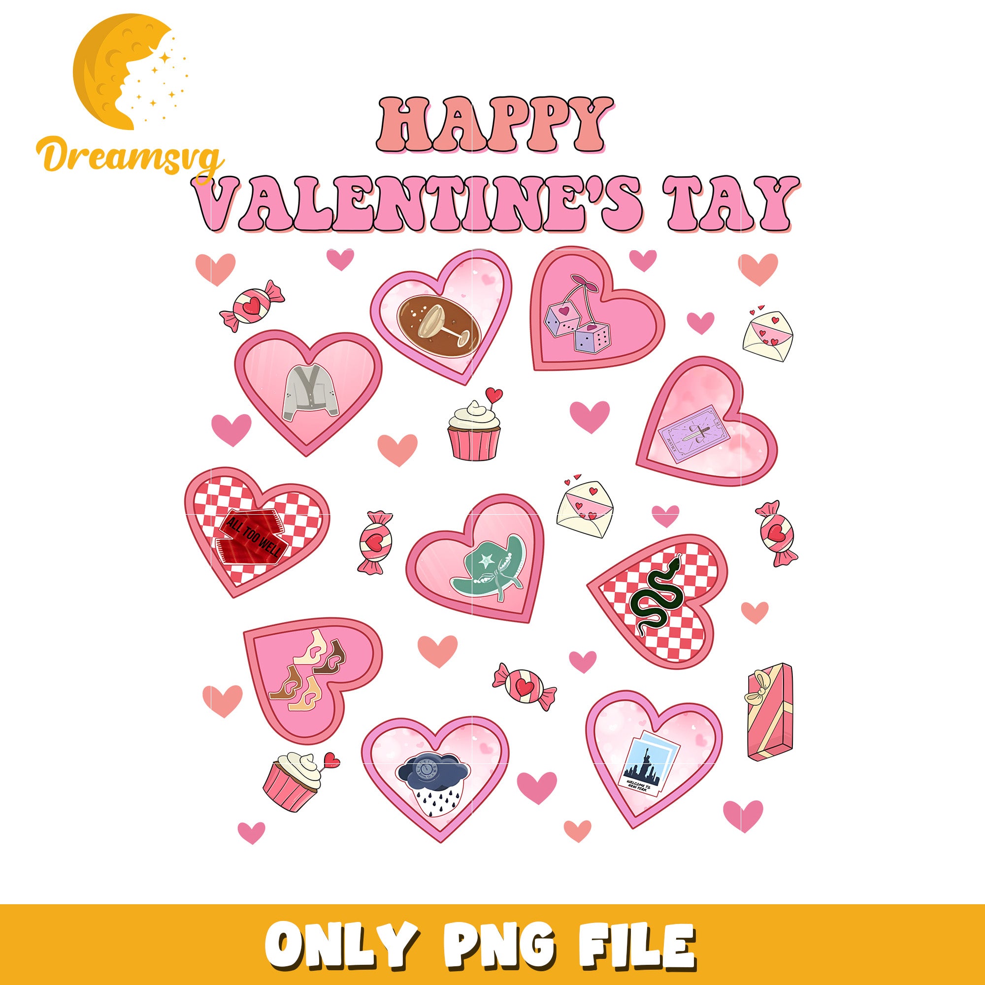 Valentines Day Hearts PNG Clipart – DreamSVG Store