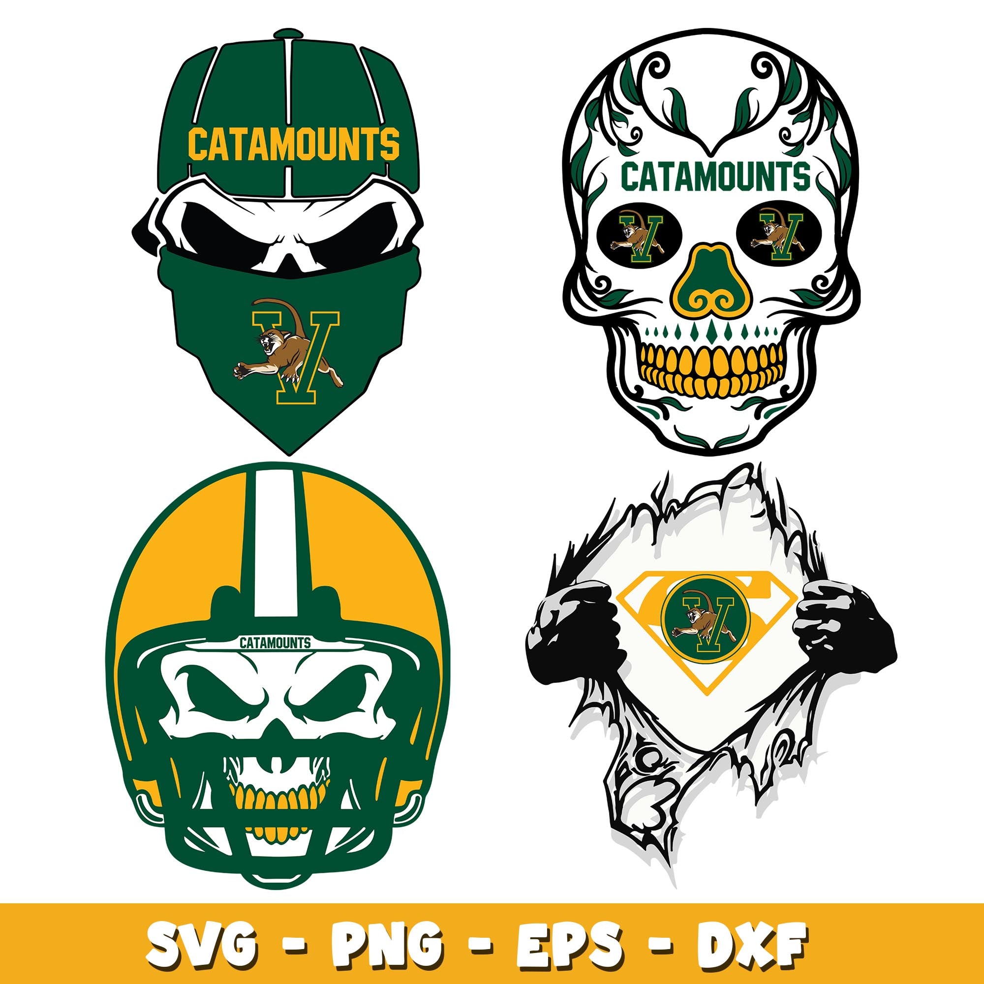 Vermont Catamounts Football Bundle svg, Vermont Catamounts logo svg, n ...