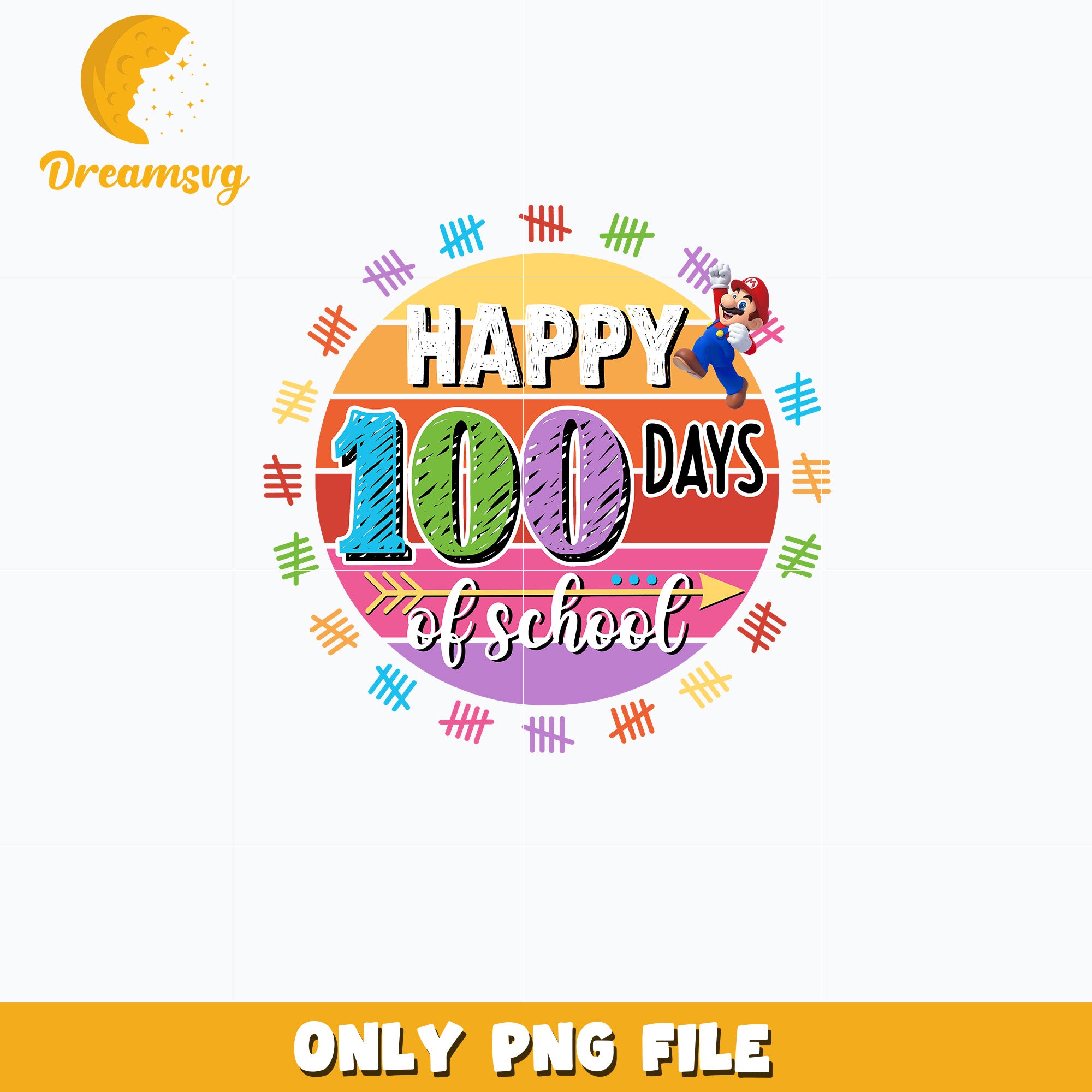 Mario happy 100 day of school png – DreamSVG Store