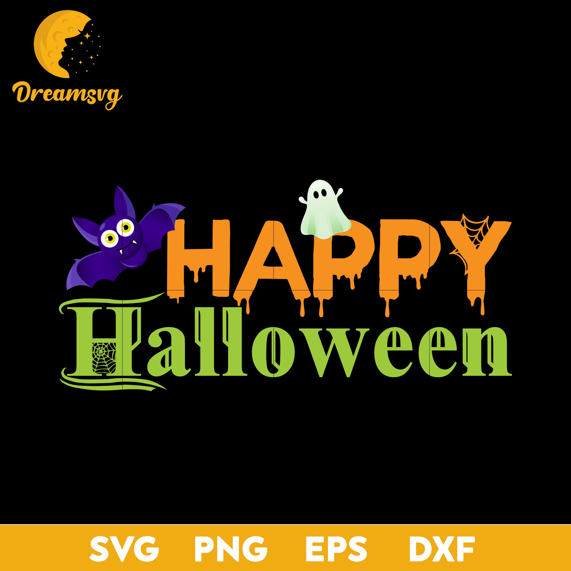 Happy halloween svg, Halloween svg, png, dxf, eps digital file ...