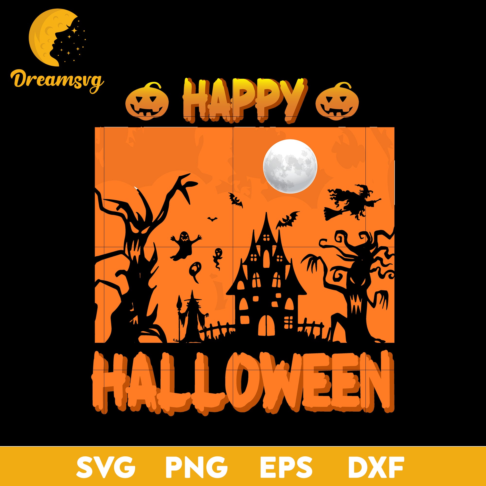 Happy halloween svg, Halloween svg, png, dxf, eps digital file ...