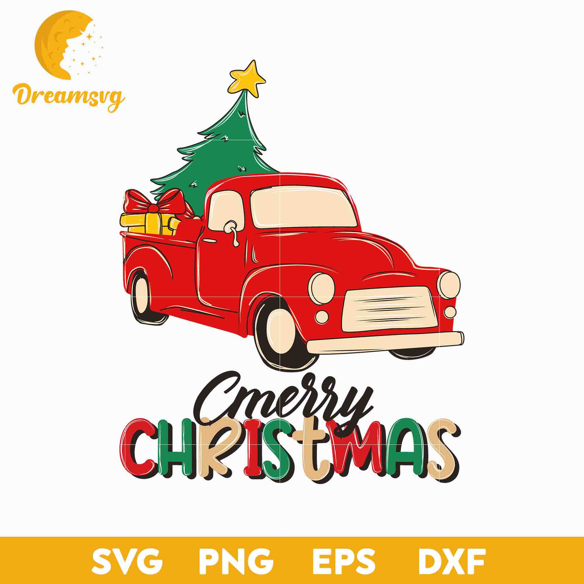 Truck With Christmas Tree Svg
