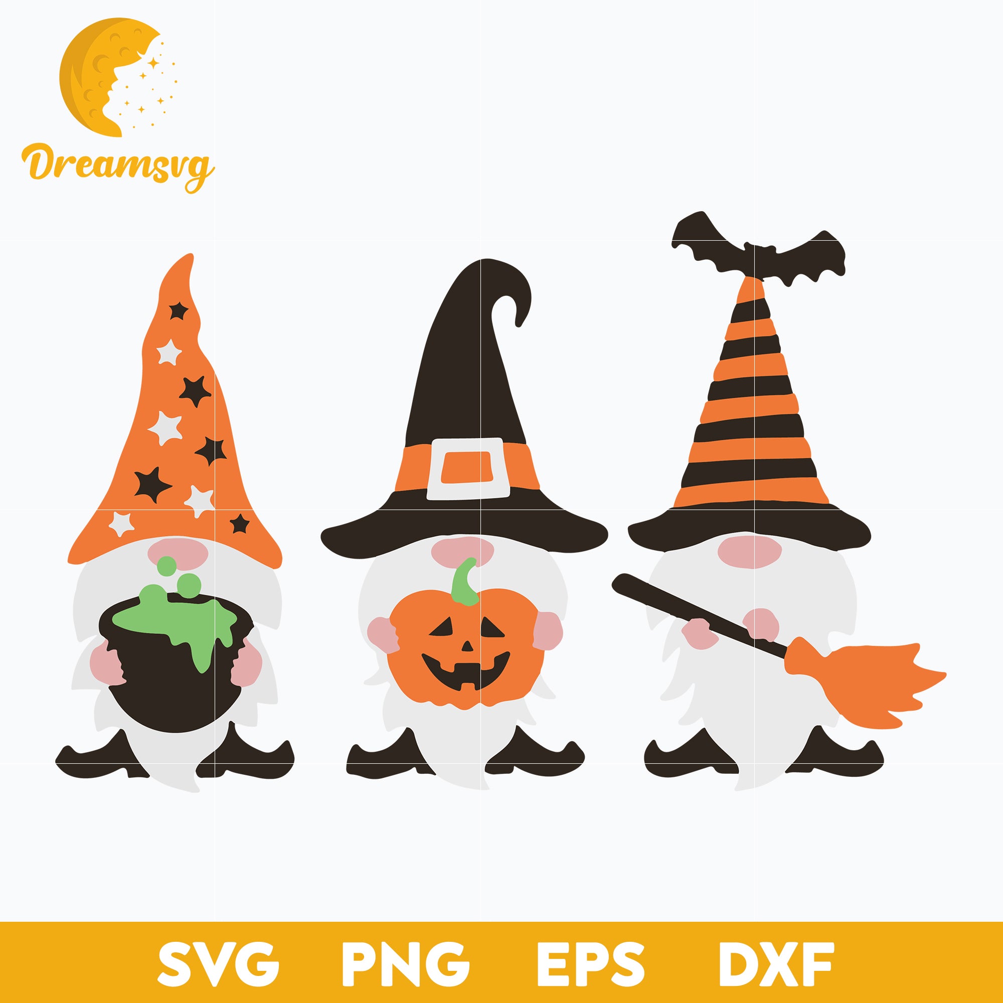 Three Gnome Halloween svg, Halloween svg, png, dxf, eps digital file ...