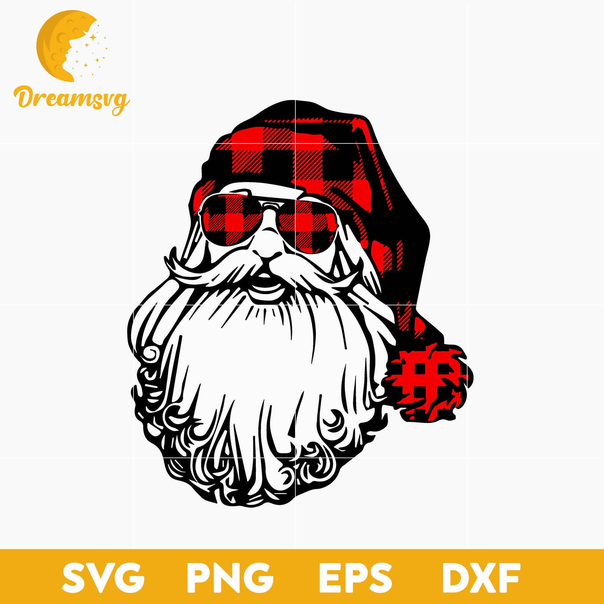 Buffalo Plaid Santa Claus SVG, Christmas SVG, PNG DXF EPS Digital File ...