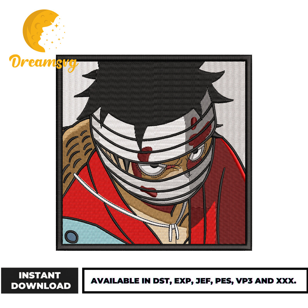 Monkey D. Luffy hurt embroidery design – DreamSVG Store