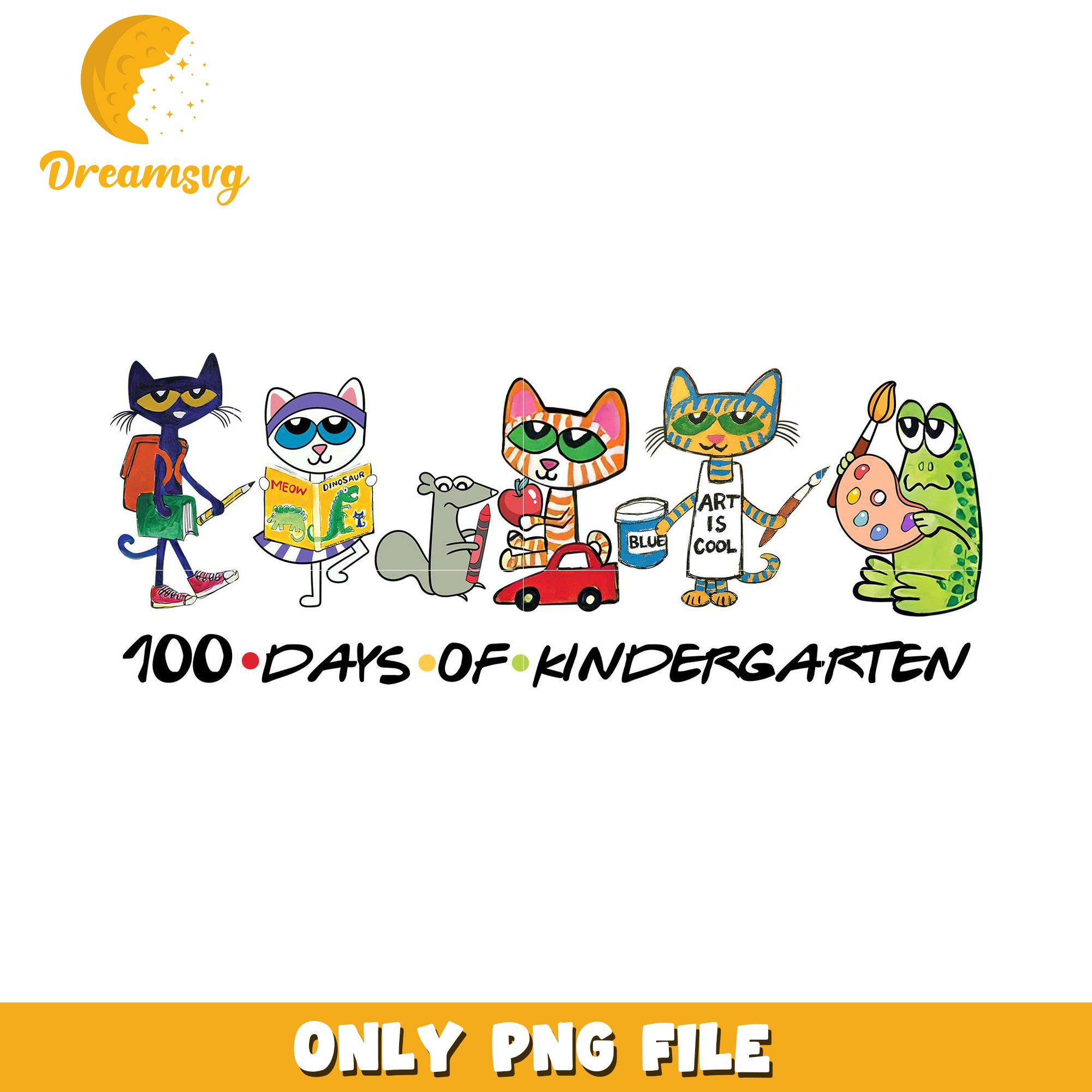 100 Days Kindergarten PNG Cute Cats – DreamSVG Store