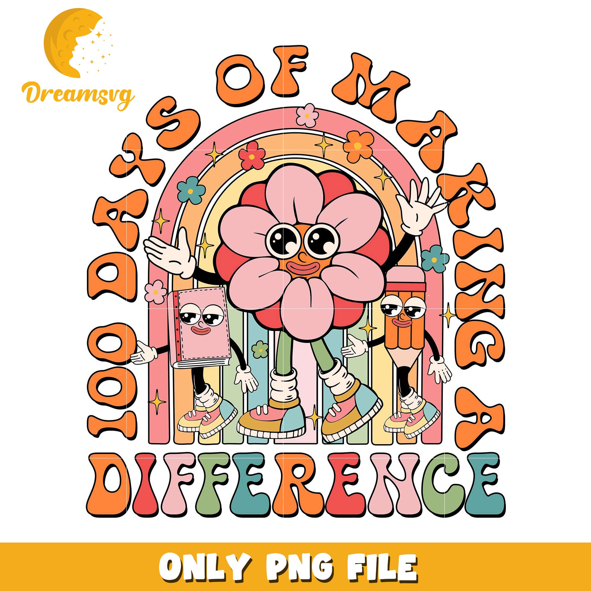 100 Days Making a Difference PNG – DreamSVG Store