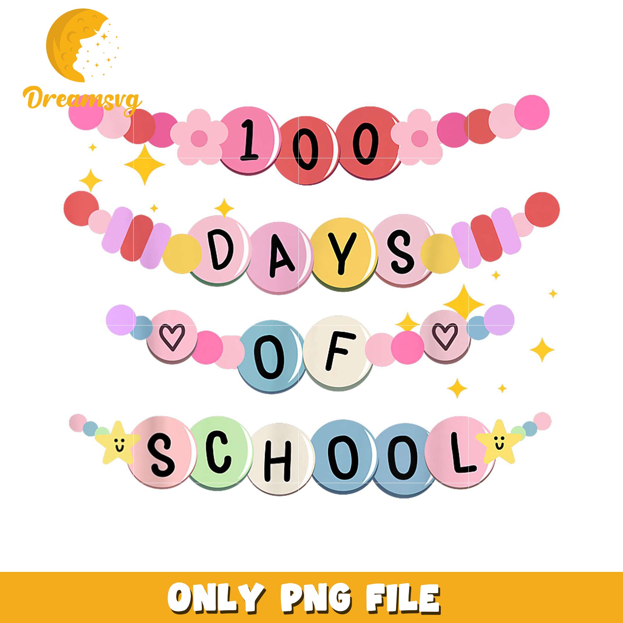 100 Days Of School Banner PNG – DreamSVG Store