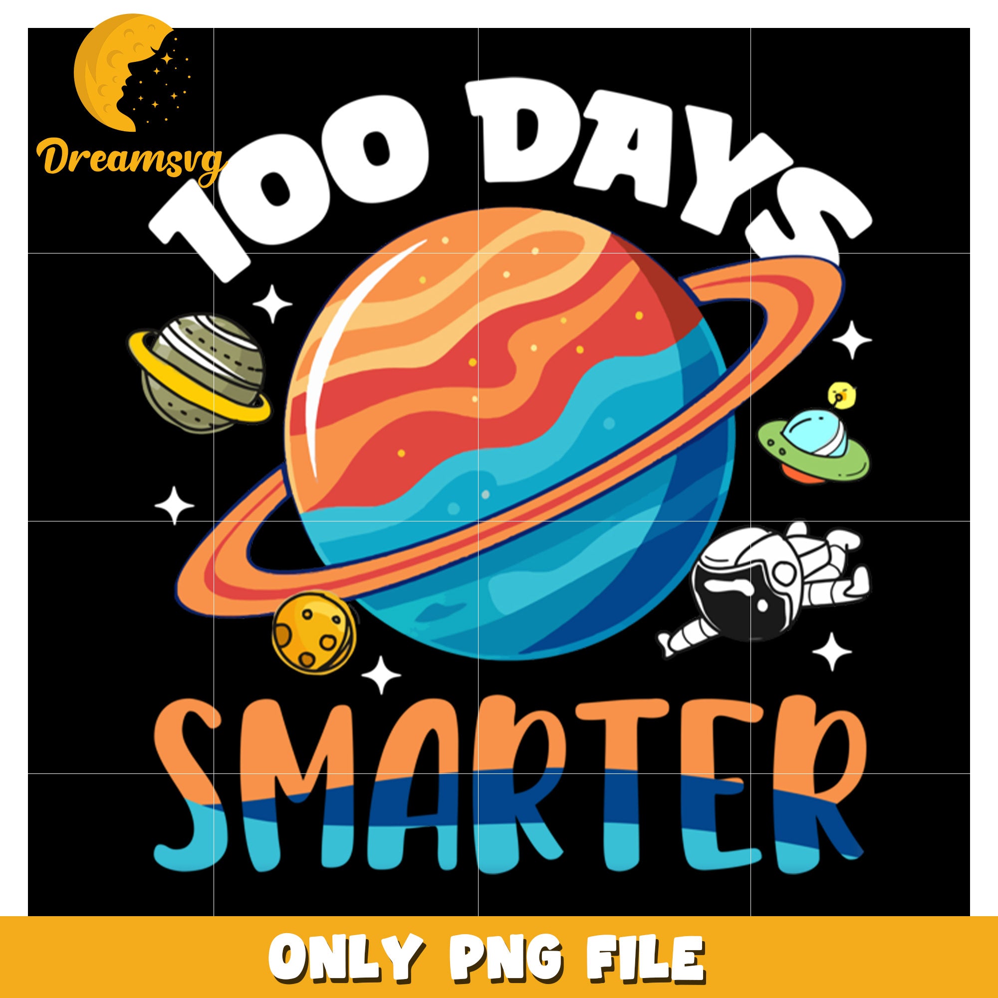 100 Days Smarter PNG Design – DreamSVG Store